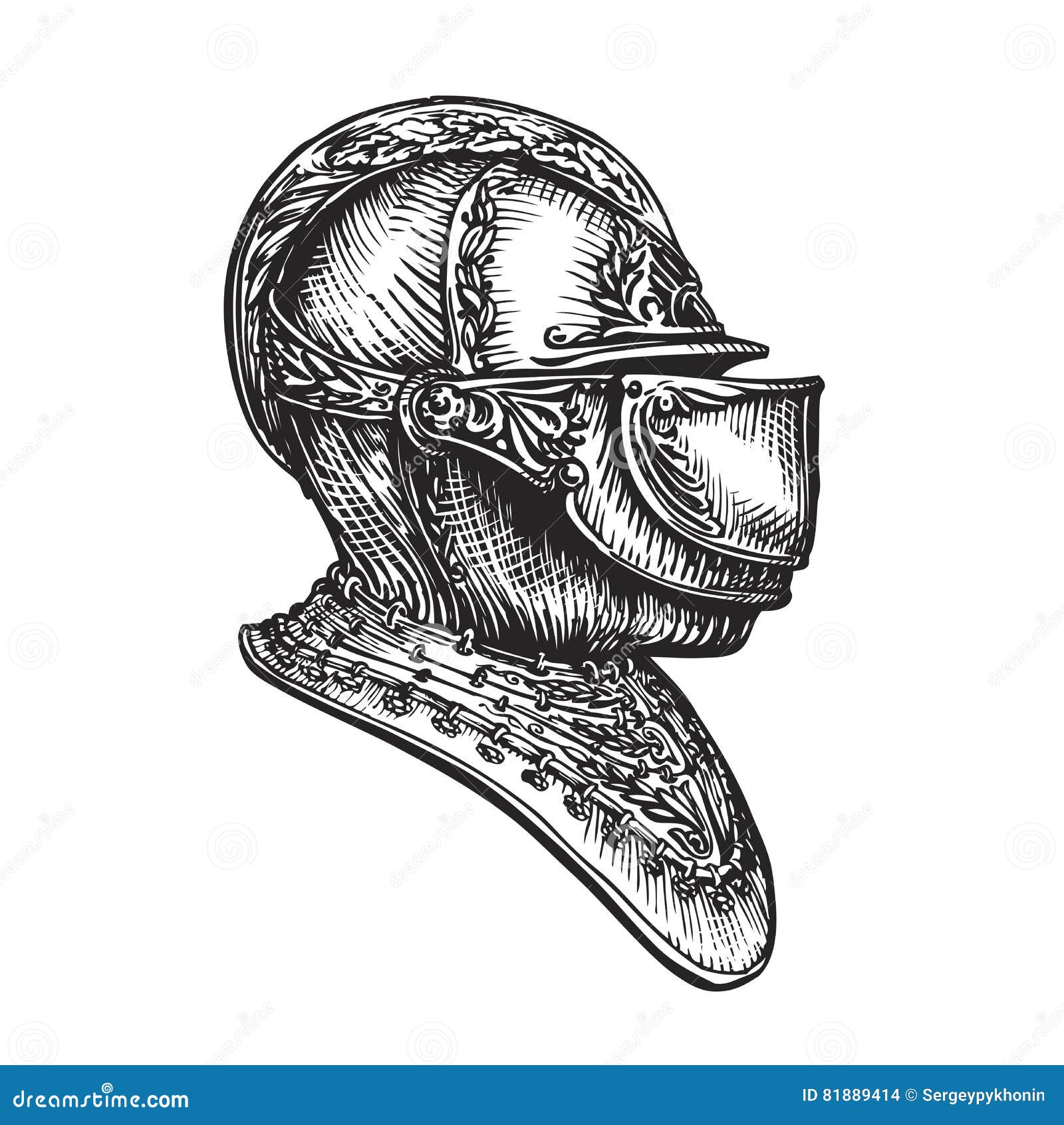 Medieval Armor Helmet Drawing