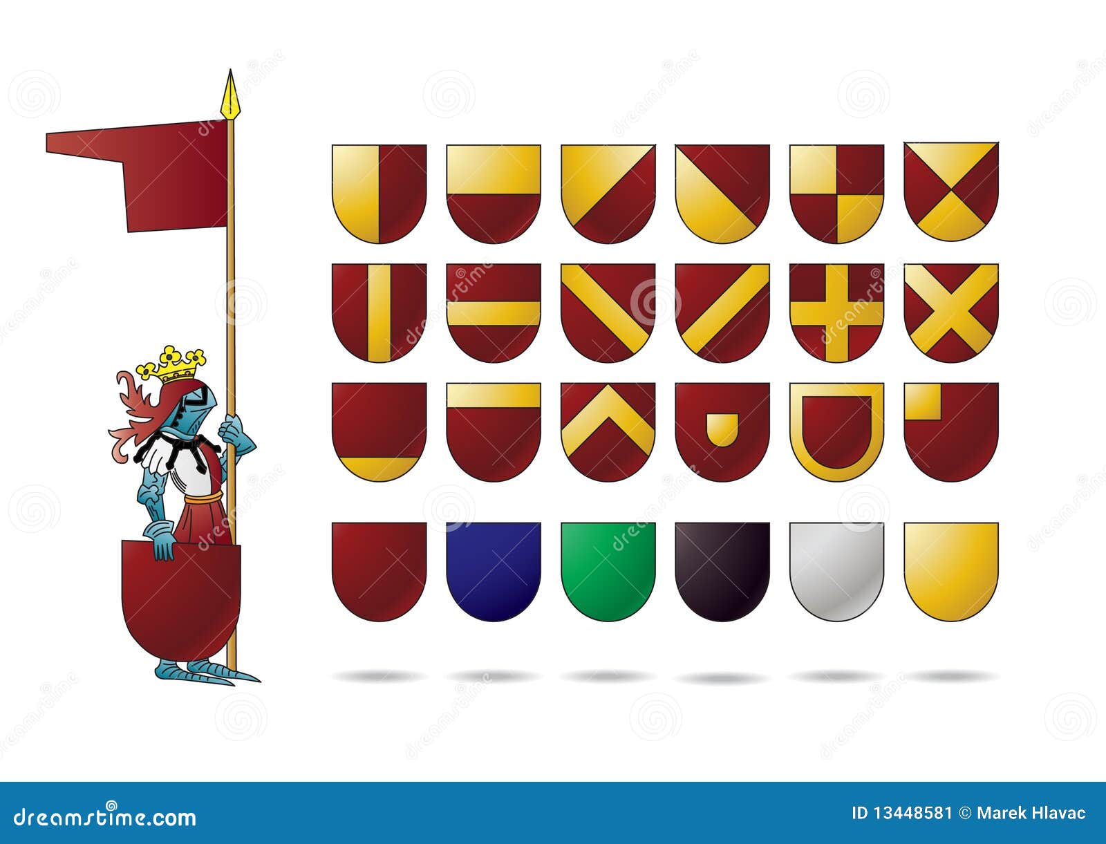 Knight with Heraldry Shield Stock Vector - Illustration of icon ...