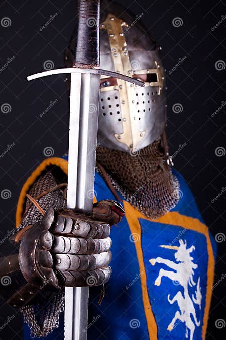 Knight holding a sword stock photo. Image of fighter - 13314004