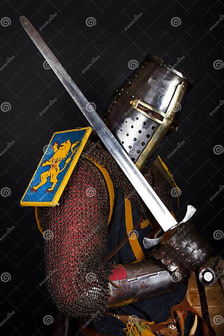 Knight is holding a sword stock image. Image of decoration - 19511307