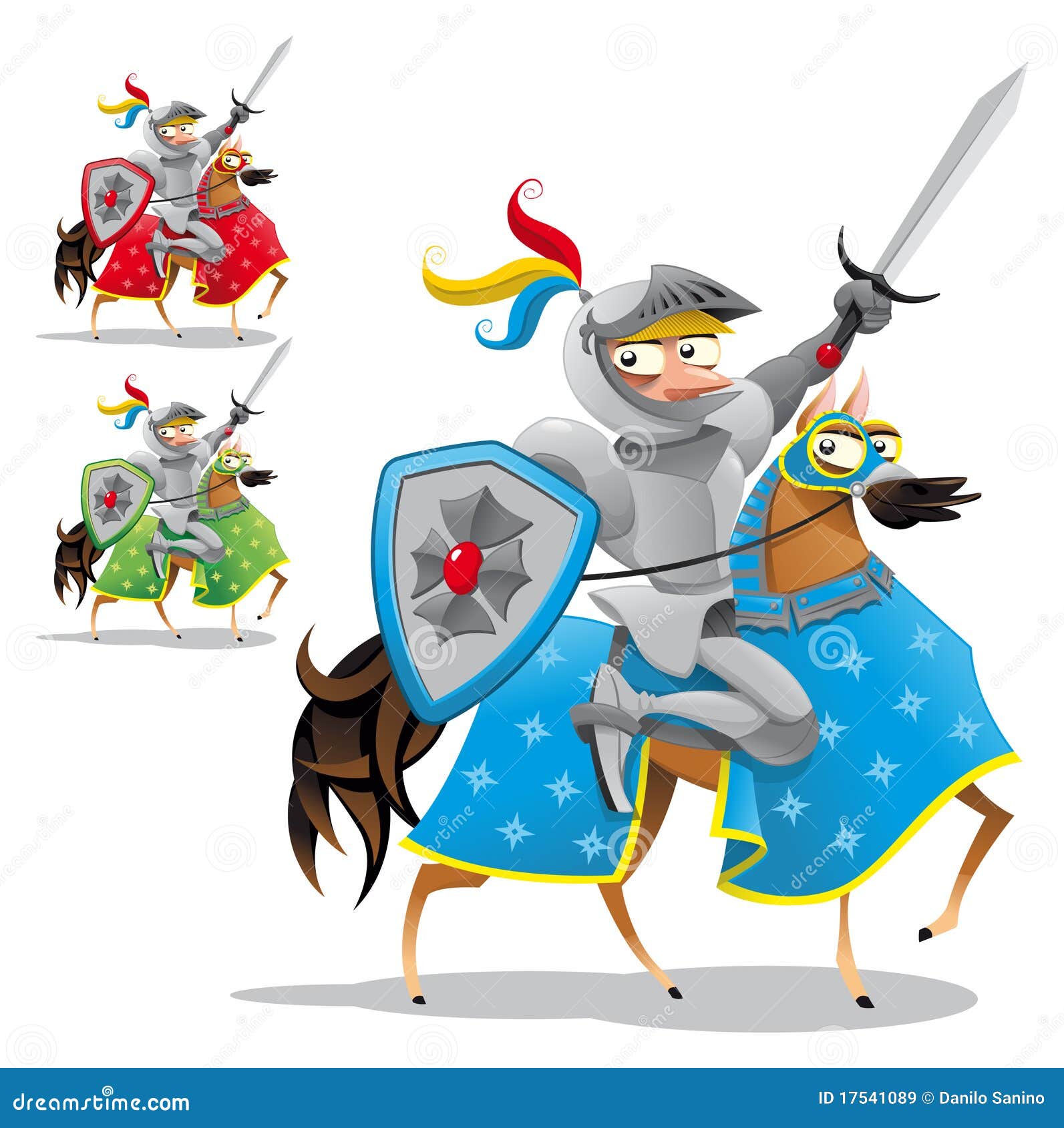 Knight On Horse/eps Cartoon Vector | CartoonDealer.com #8103263