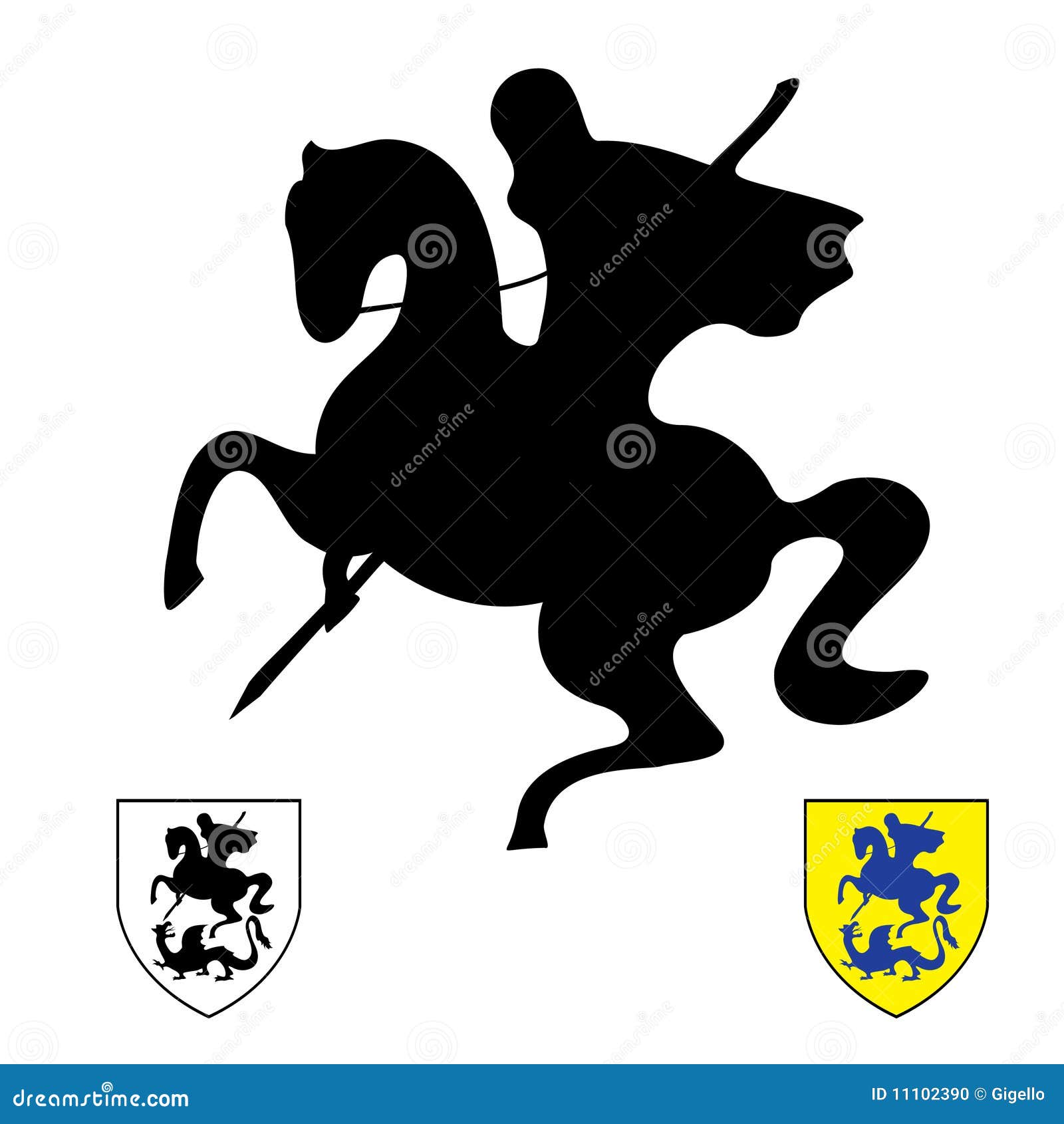 Knight on a Horse.Saint George Stock Vector - Illustration of strength ...