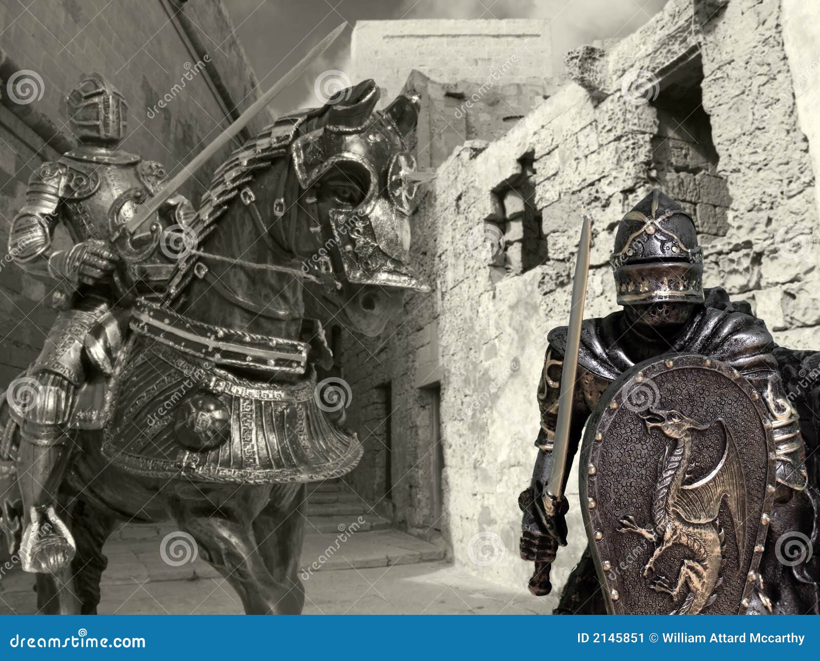 Knight on Horseback stock image. Image of knighthood, vintage - 2145851