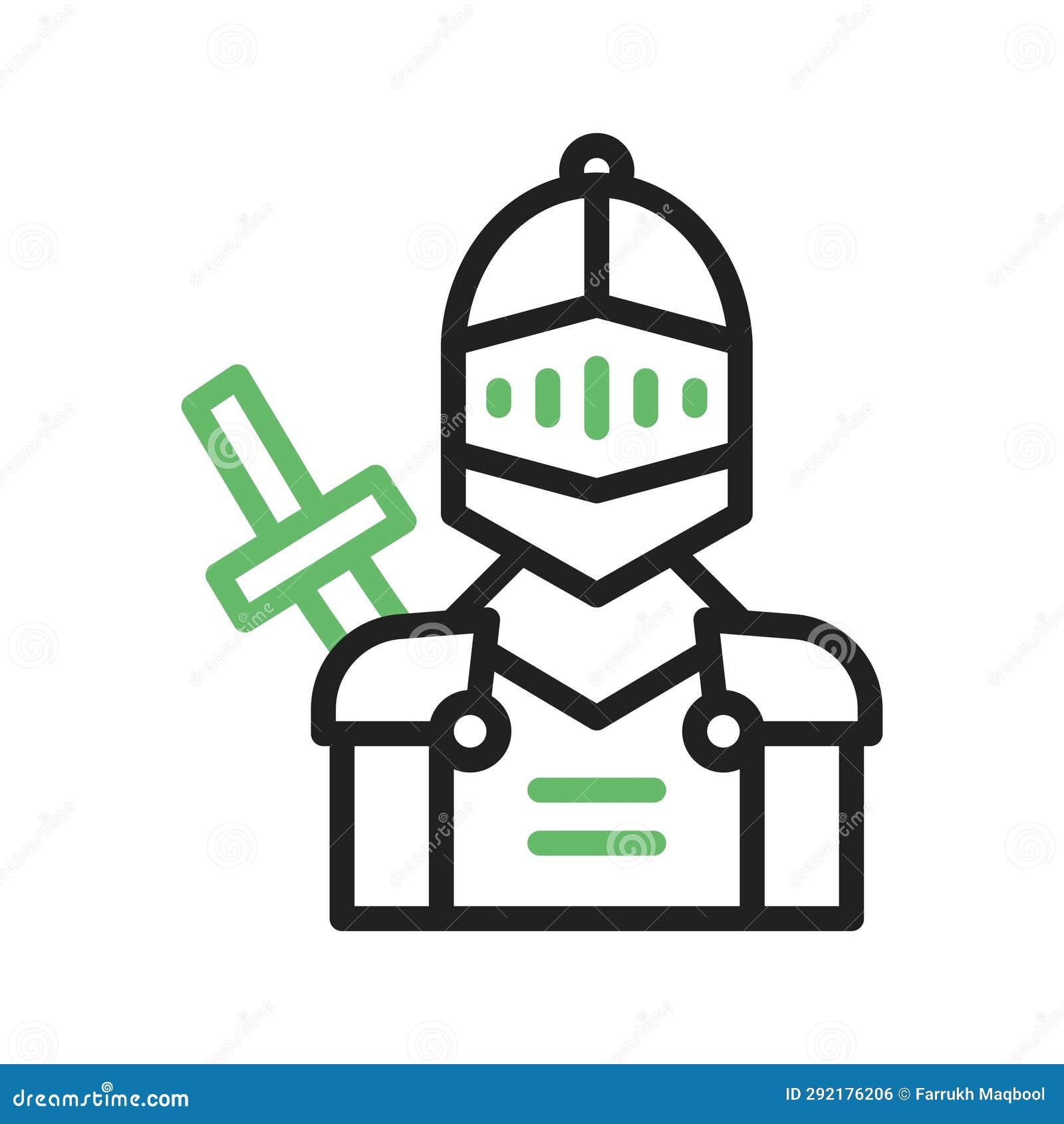 Knight icon vector image. stock vector. Illustration of outline - 292176206