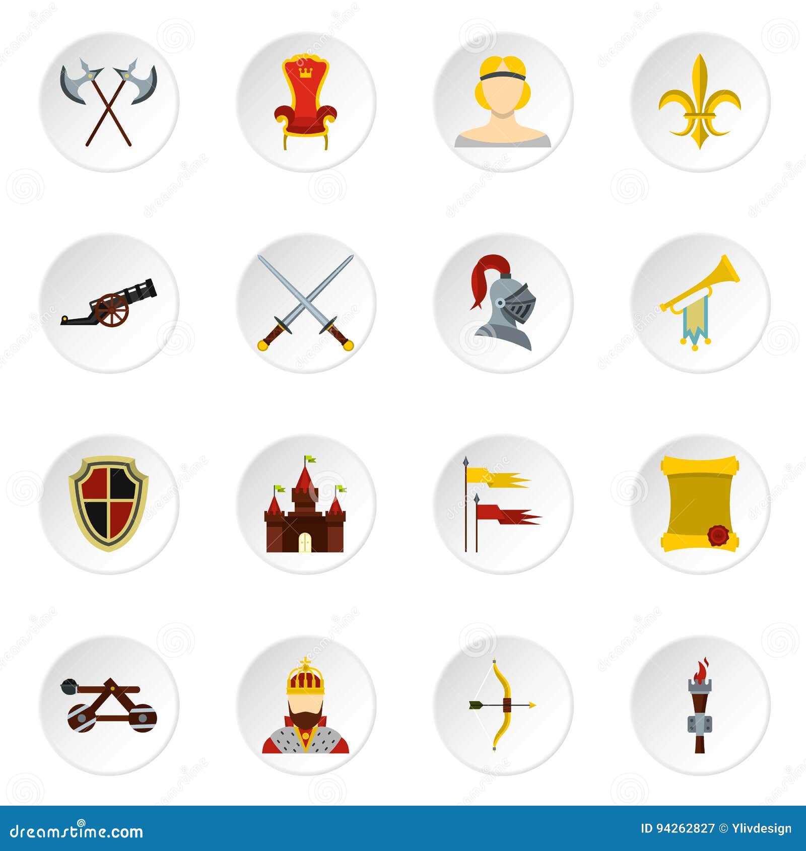 Knight Icons Set, Flat Style Stock Vector - Illustration of ancient ... Knight Icons Set, Flat Style Stock Vector - Illustration of ancient ...