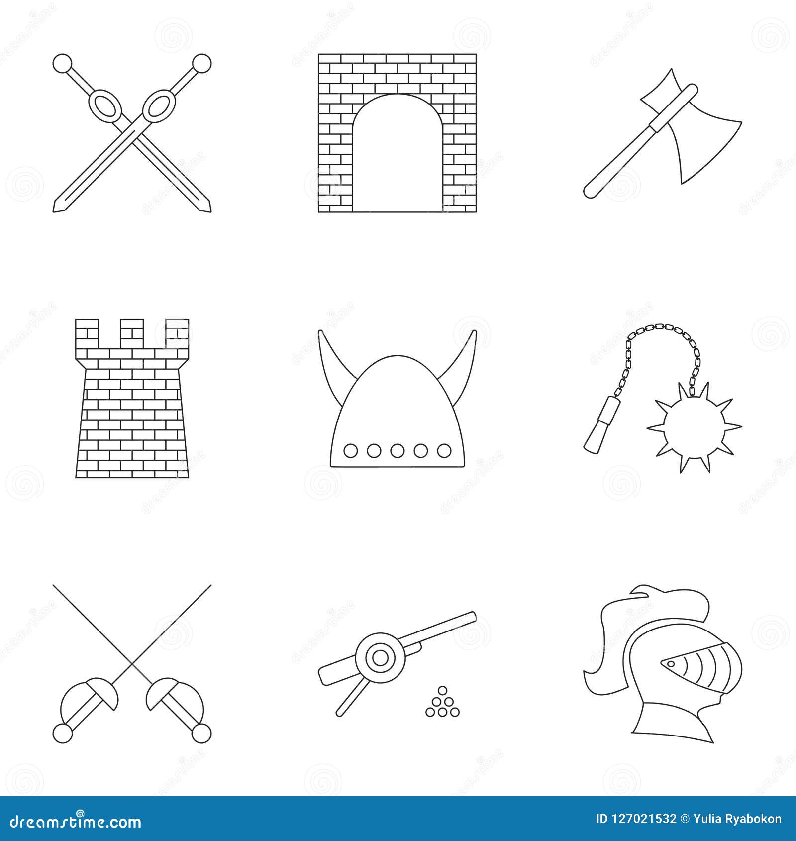 Knight Icons Set Vector Illustration | CartoonDealer.com #43301916