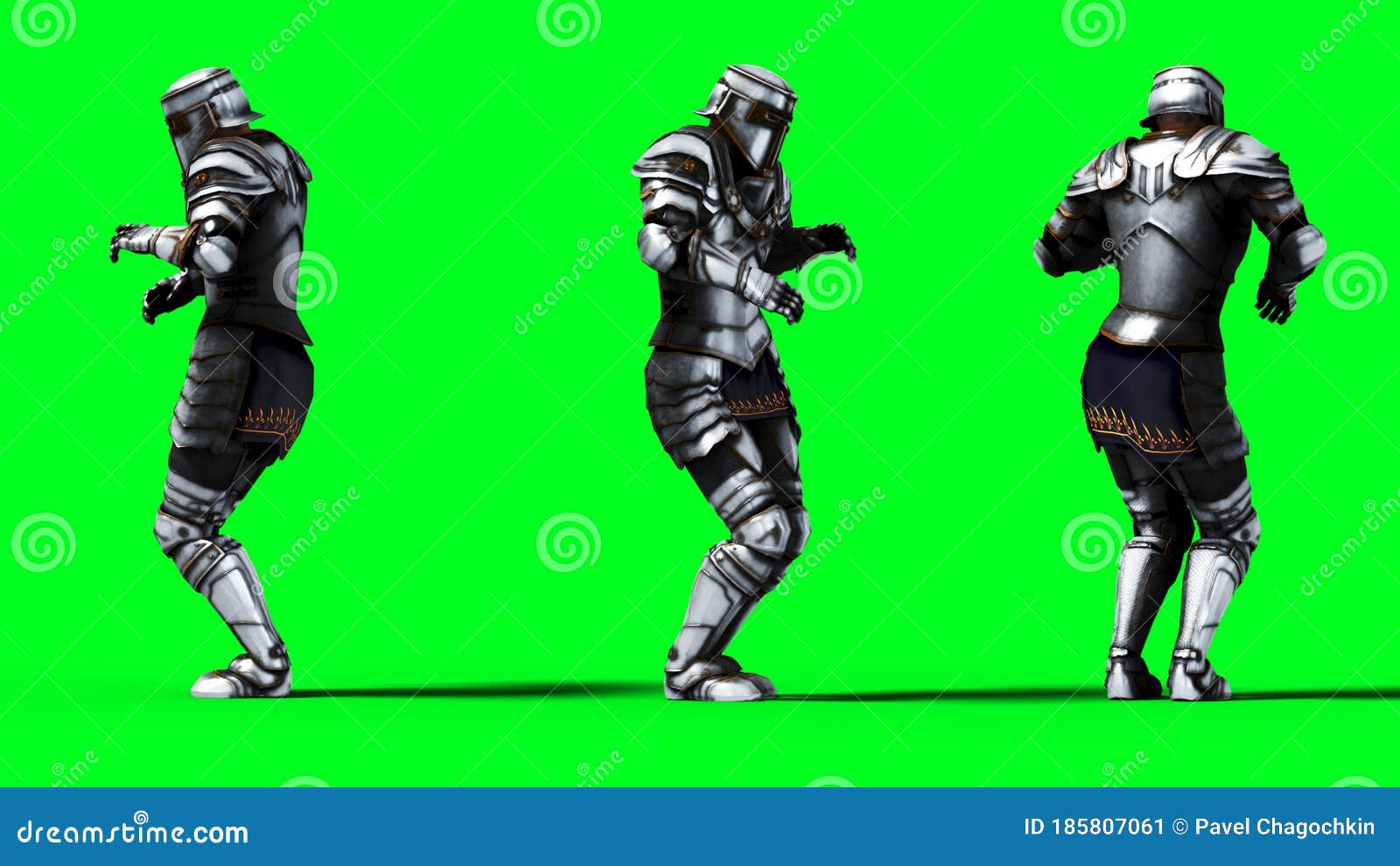 Knight Isolate on Green Screen. Realistic 3d Rendering. Stock ...