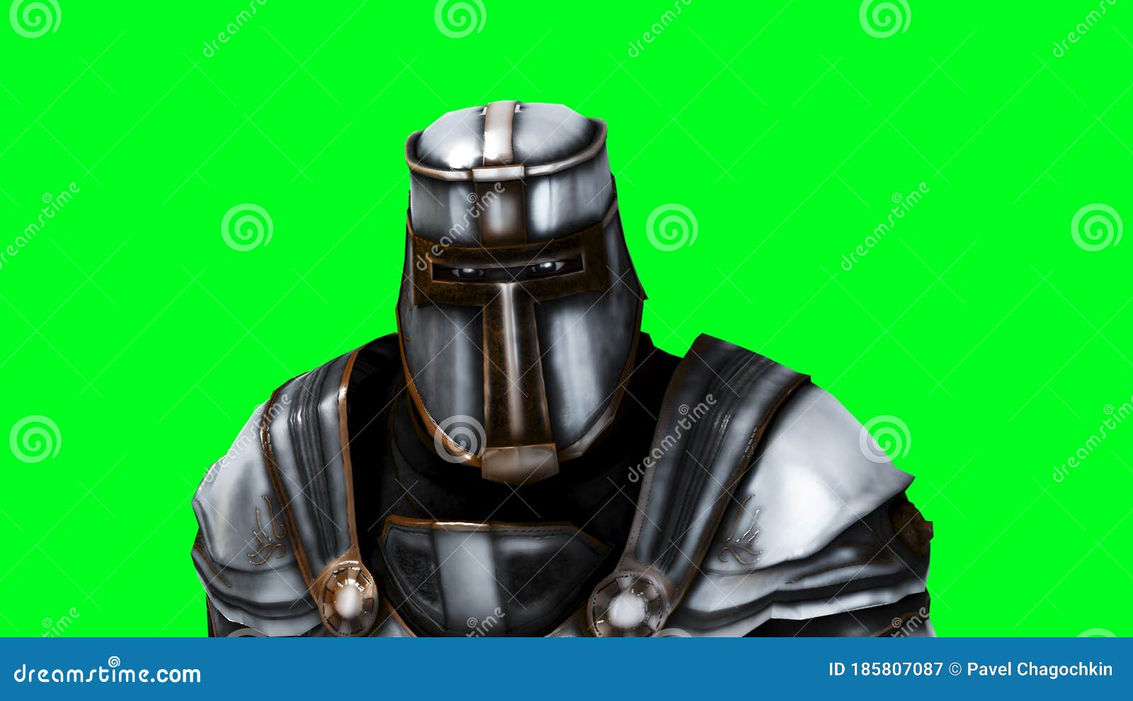 Knight Isolate on Green Screen. Realistic 3d Rendering. Stock ...