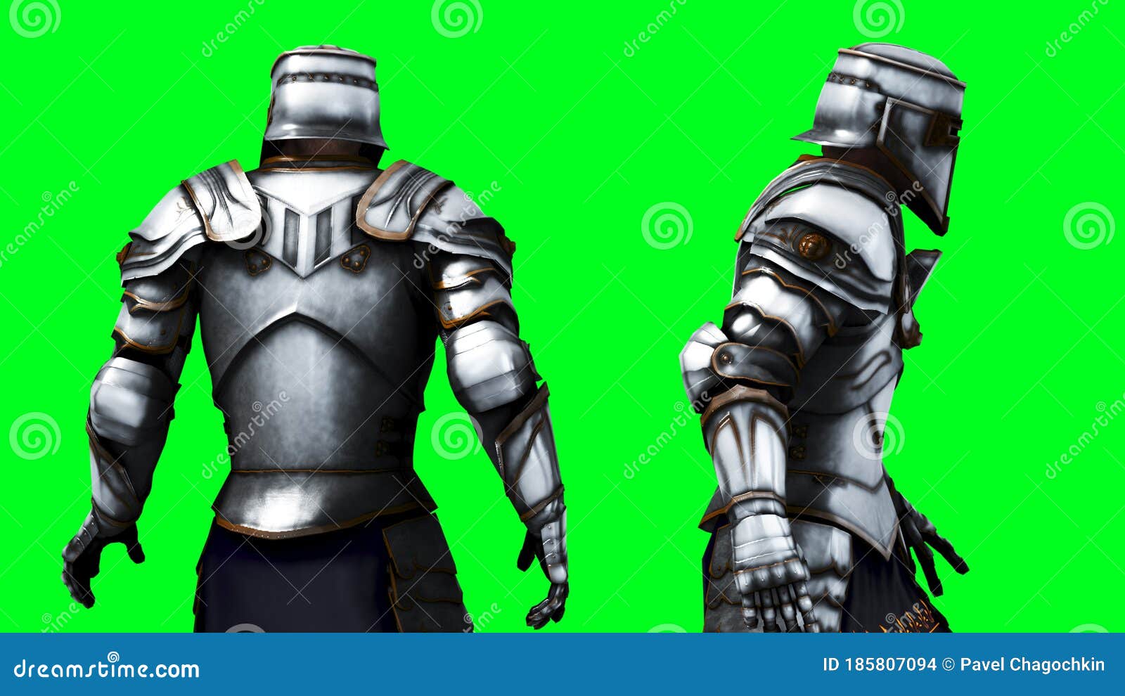 Knight Isolate on Green Screen. Realistic 3d Rendering. Stock ...