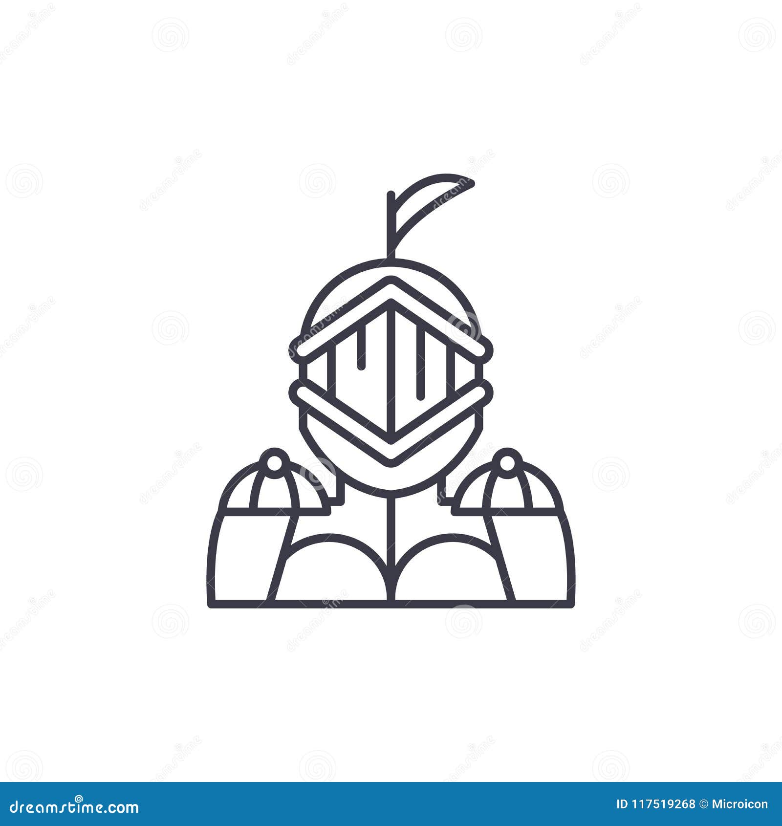 Knight Linear Icon Concept. Knight Line Vector Sign, Symbol ...