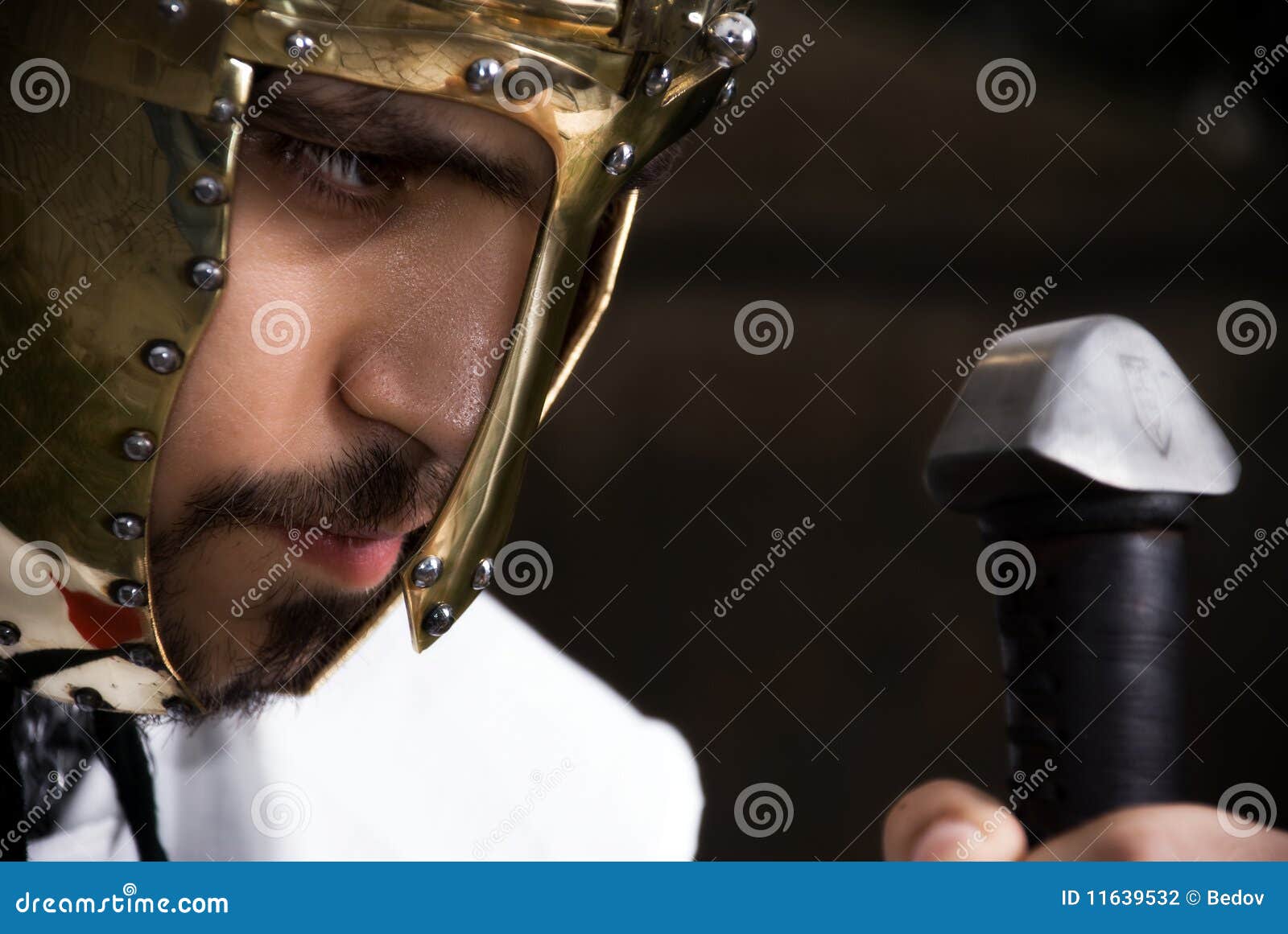 Knight Looking at His Sword Stock Photo - Image of dangerous, historic ...