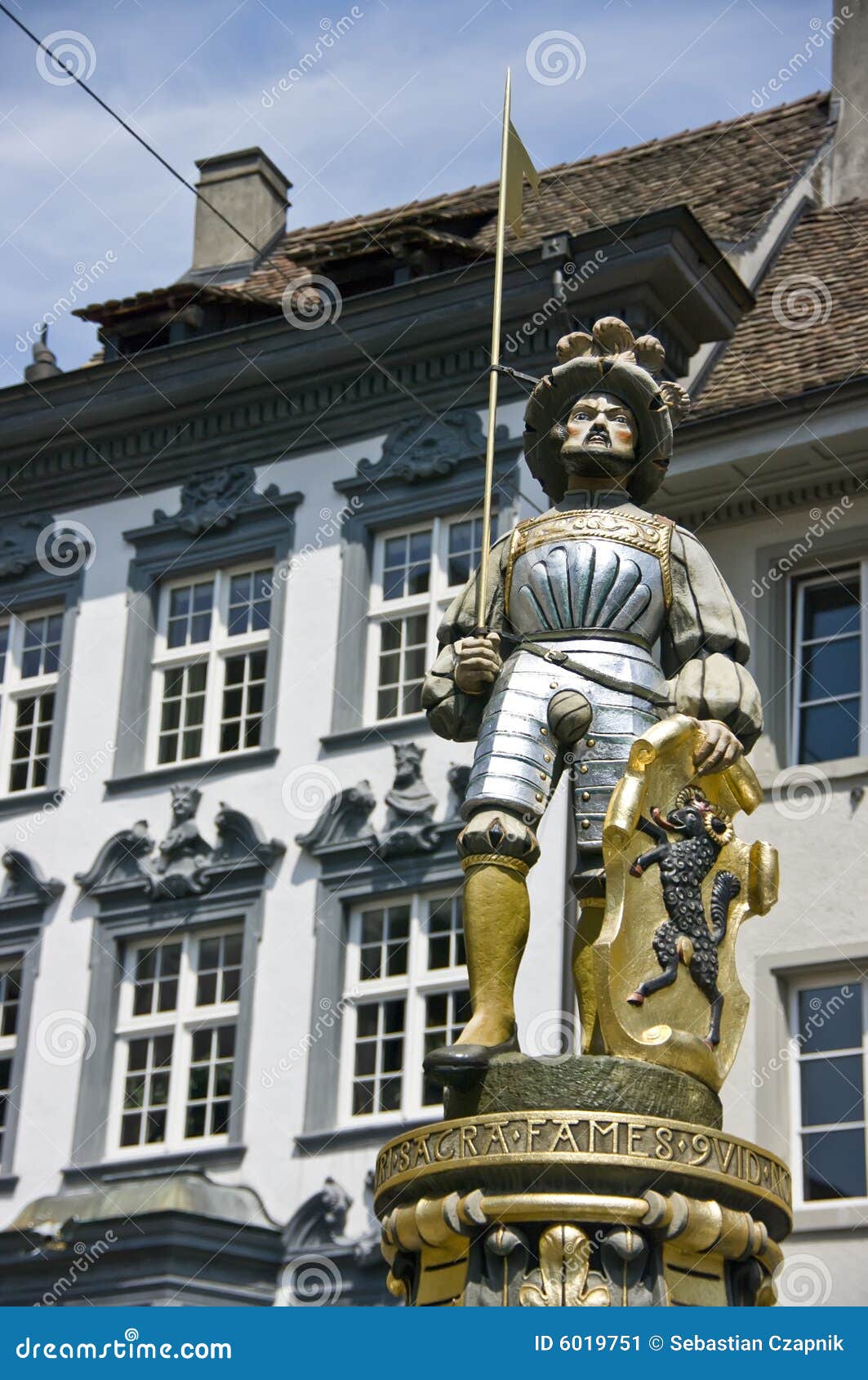 Knight monument stock image. Image of switzerland, destination - 6019751