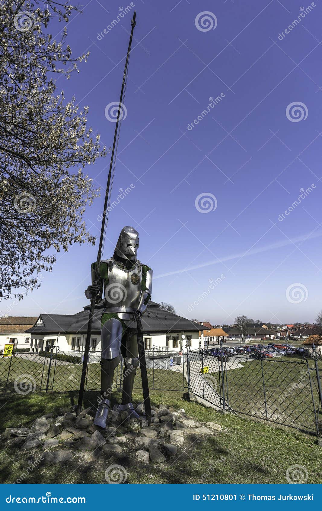 Knight monument stock image. Image of weapon, silhouette - 51210801