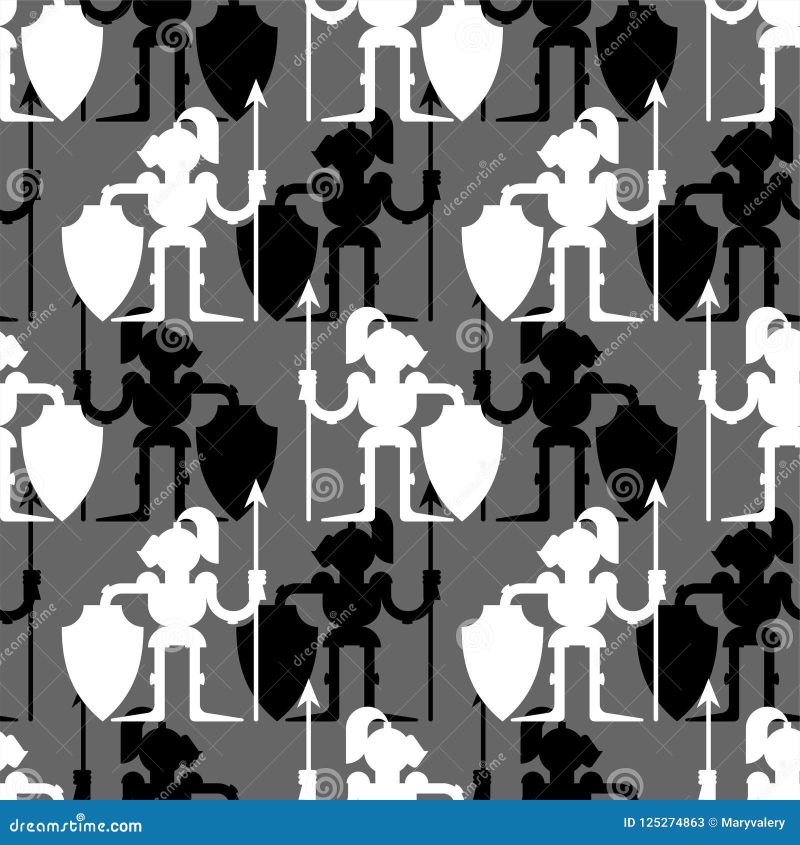 Knight Pattern Seamless. Armor Warrior Background. Medieval Sold Stock ...