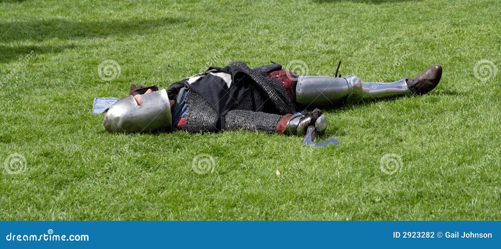 Knight playing dead stock photo. Image of knight, lying - 2923282
