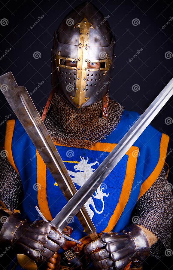 Knight is posing stock photo. Image of courage, confident - 13419156