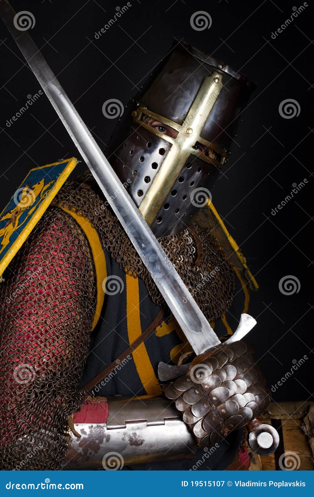 Knight is posing stock image. Image of fortitude, mail - 19515107