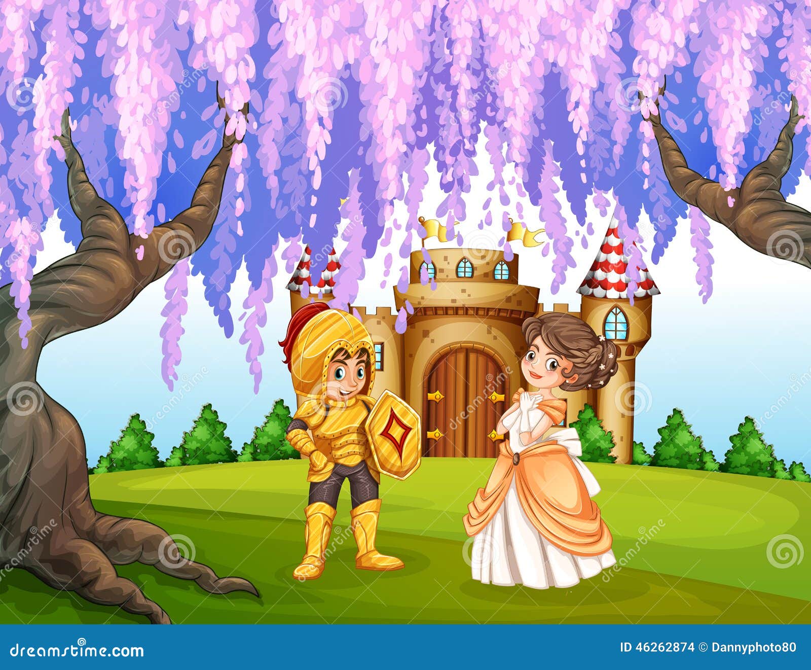 Knight and princess stock vector. Illustration of elegance - 46262874