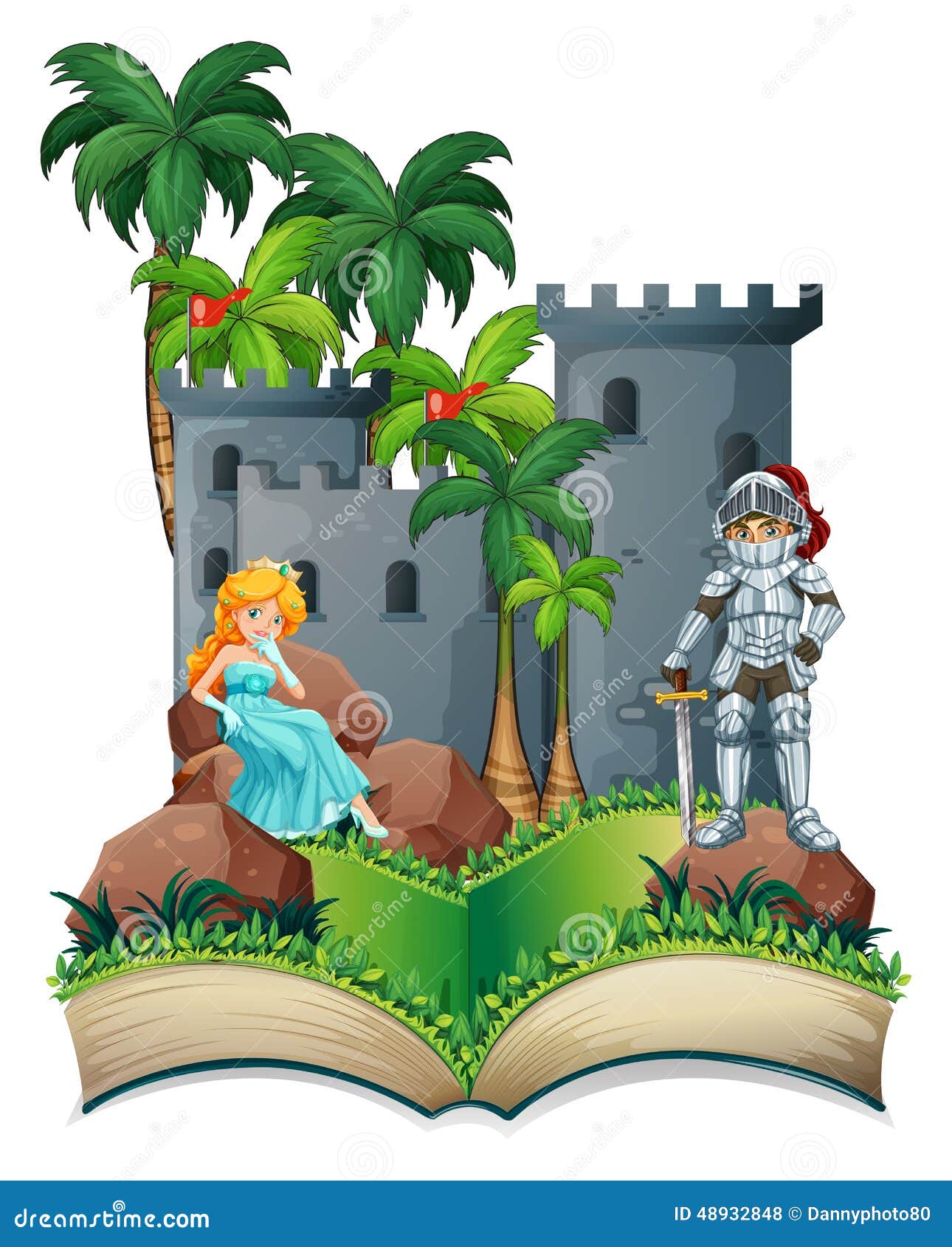 Knight and princess stock vector. Illustration of outfit - 48932848
