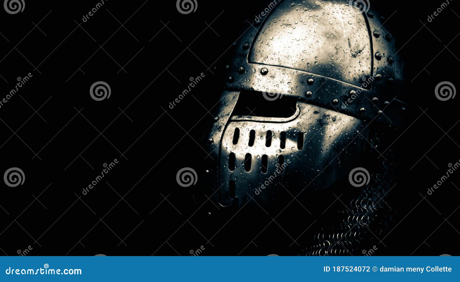 The knight in the rain stock photo. Image of rain, brand - 187524072