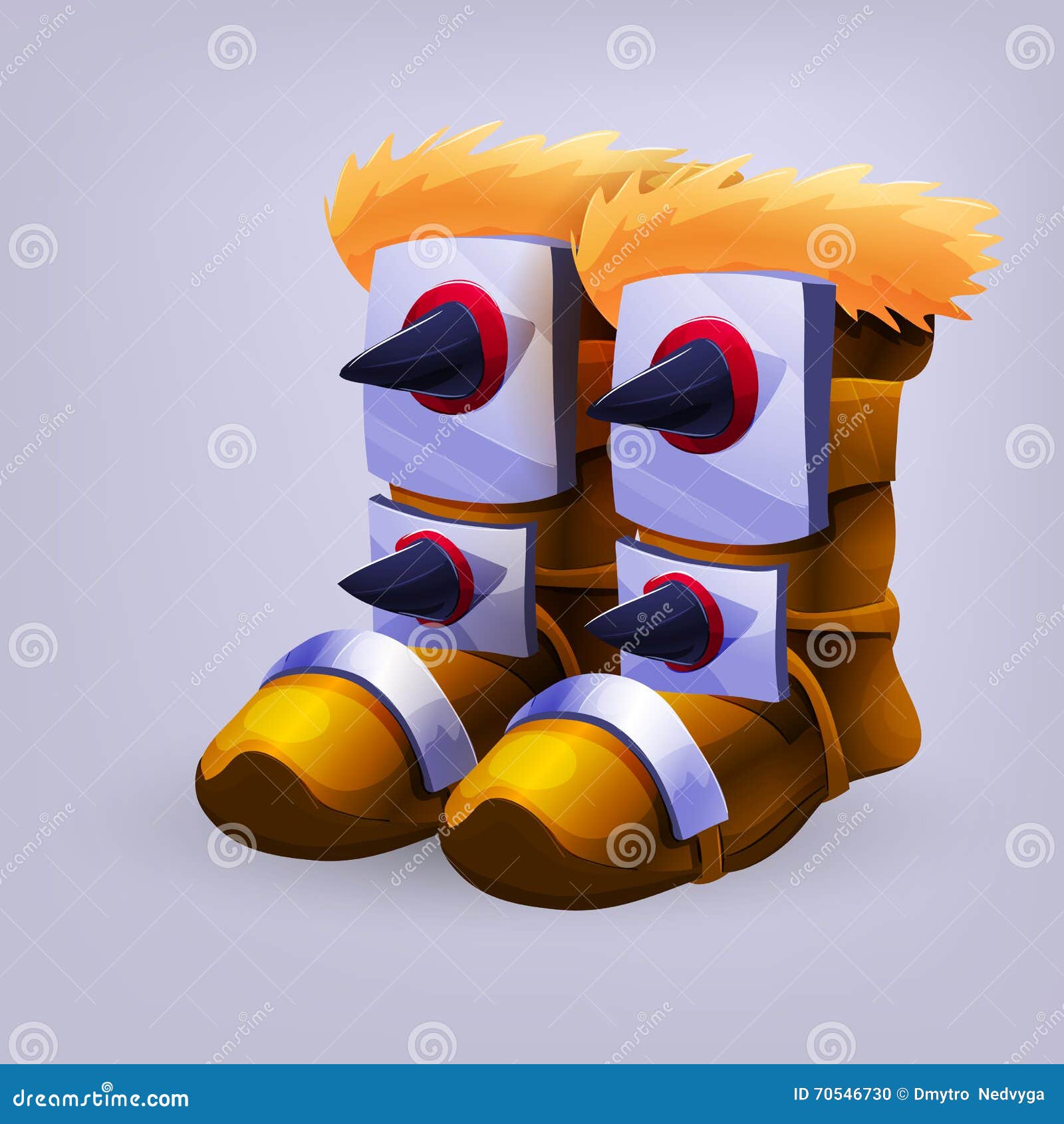 Knight s steel boots. stock vector. Illustration of protection - 70546730