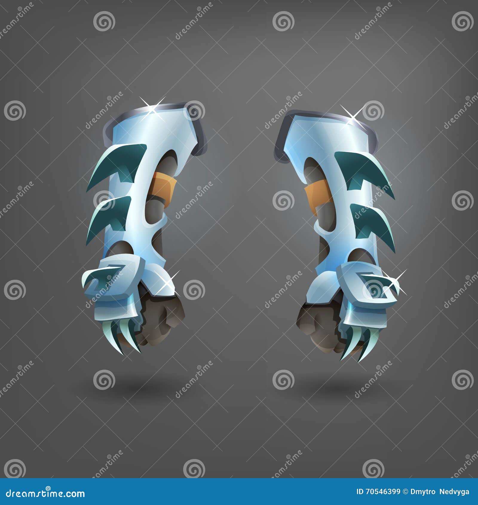 Knight s steel gauntlets. stock vector. Illustration of mitt - 70546399