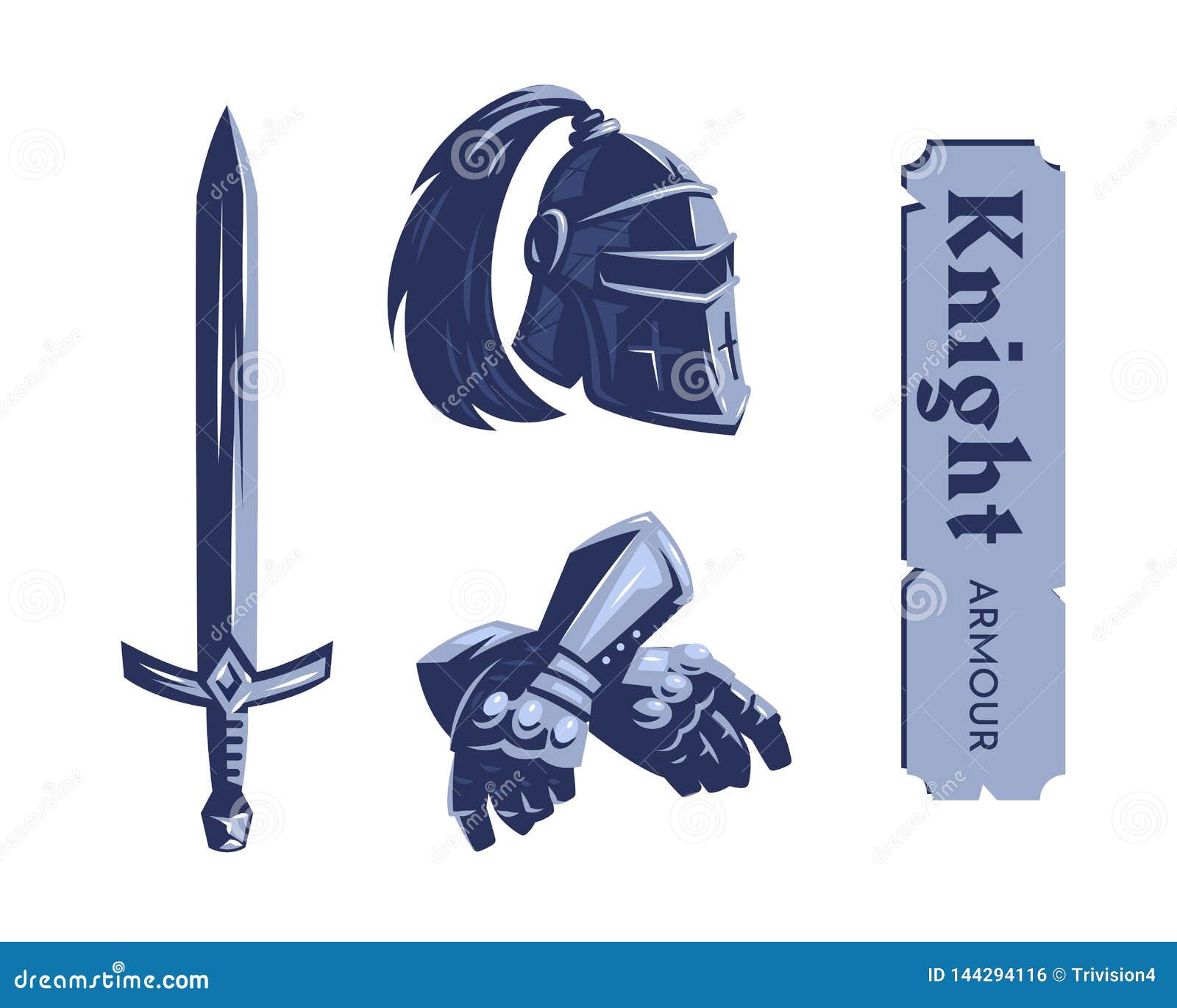 Iron knight armor stock vector. Illustration of mascot - 144294116