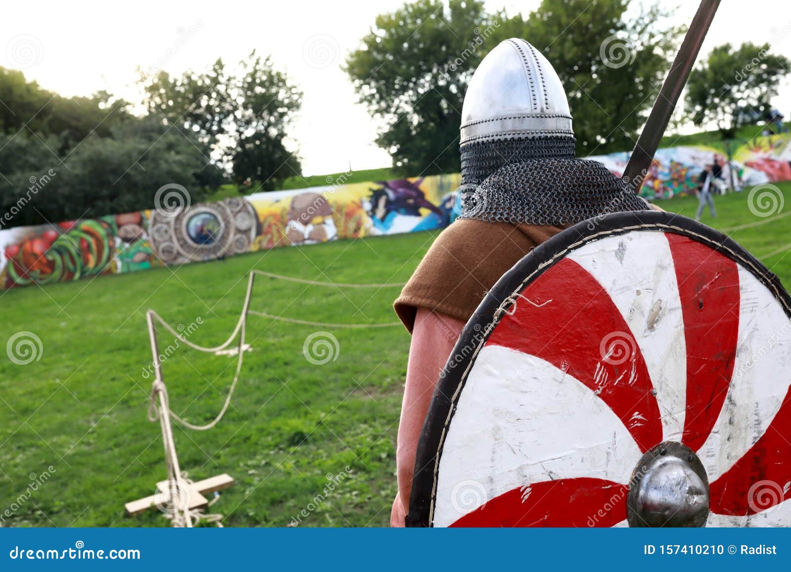 Knight with Shield Behind His Back Stock Photo - Image of fight ...