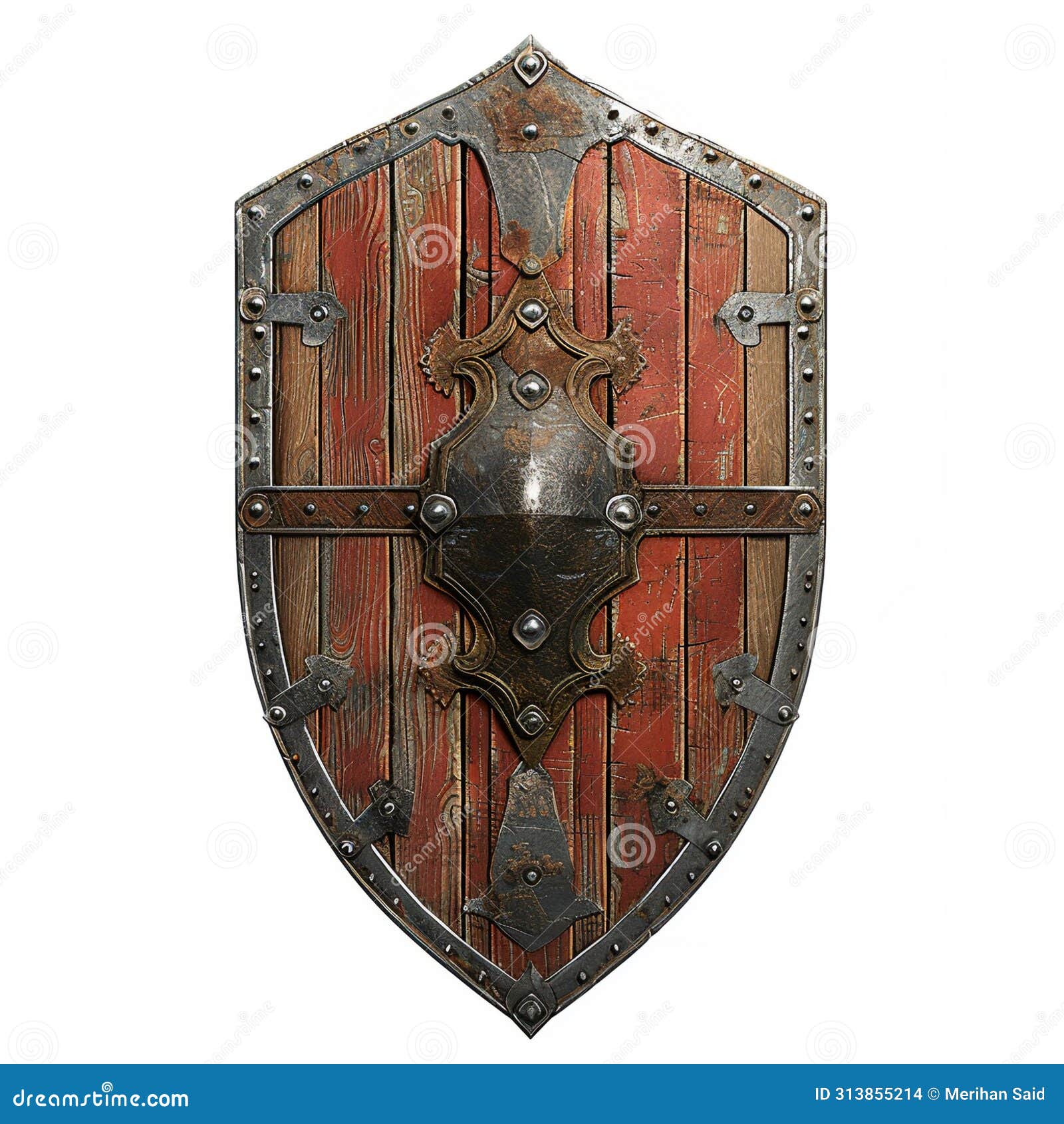 Knight Shield on a White Background, AI Generative Stock Illustration ...