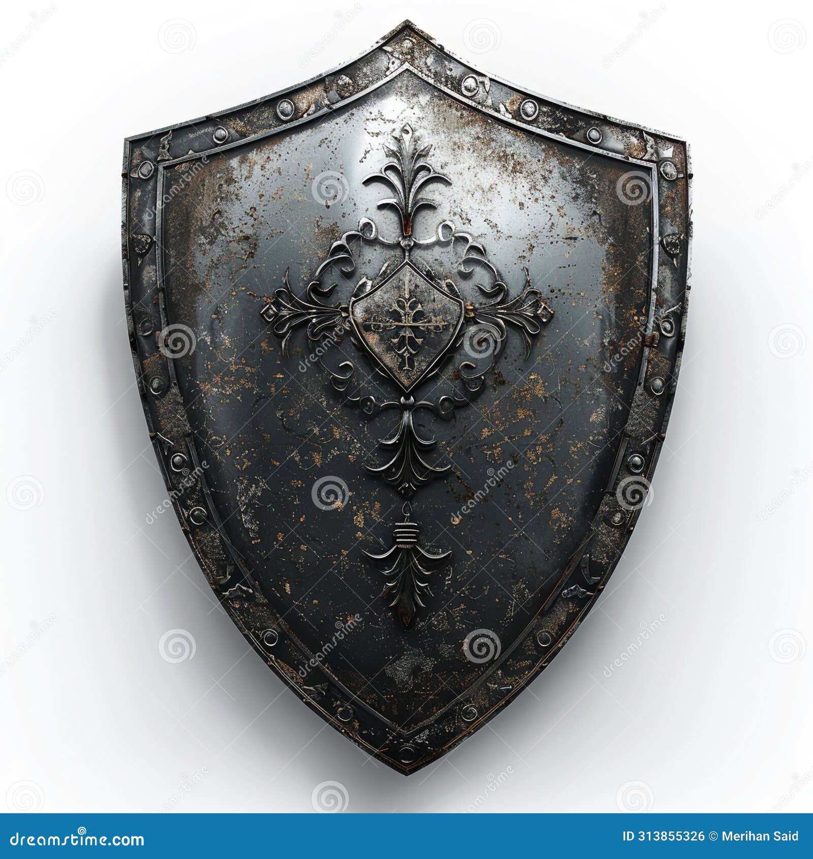 Knight Shield on a White Background, AI Generative Stock Illustration ...