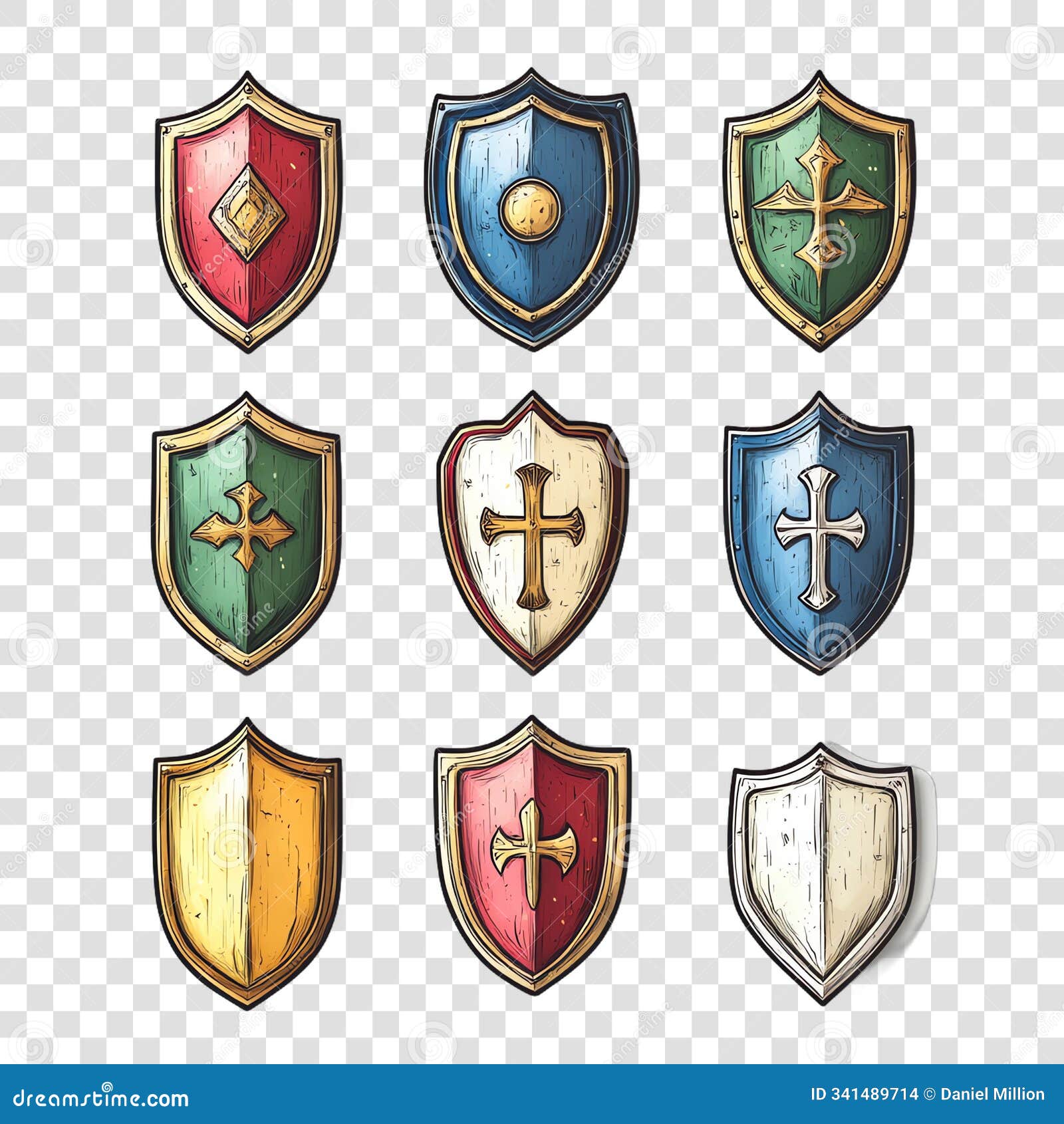 Knight shields stock illustration. Illustration of acrylic - 341489714
