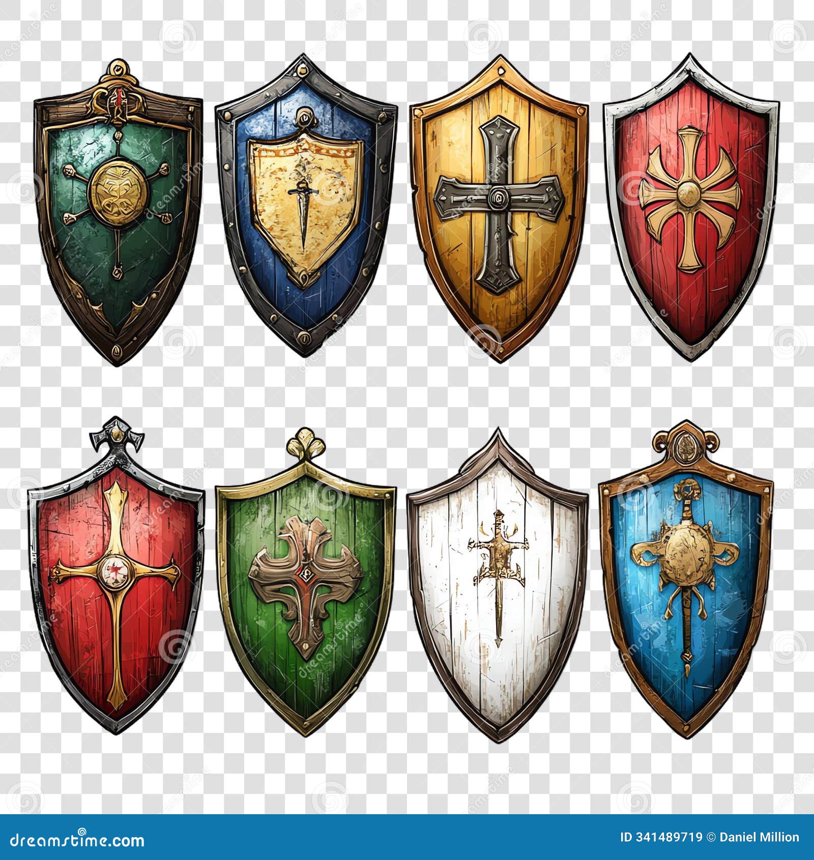 Knight shields stock illustration. Illustration of safe - 341489719
