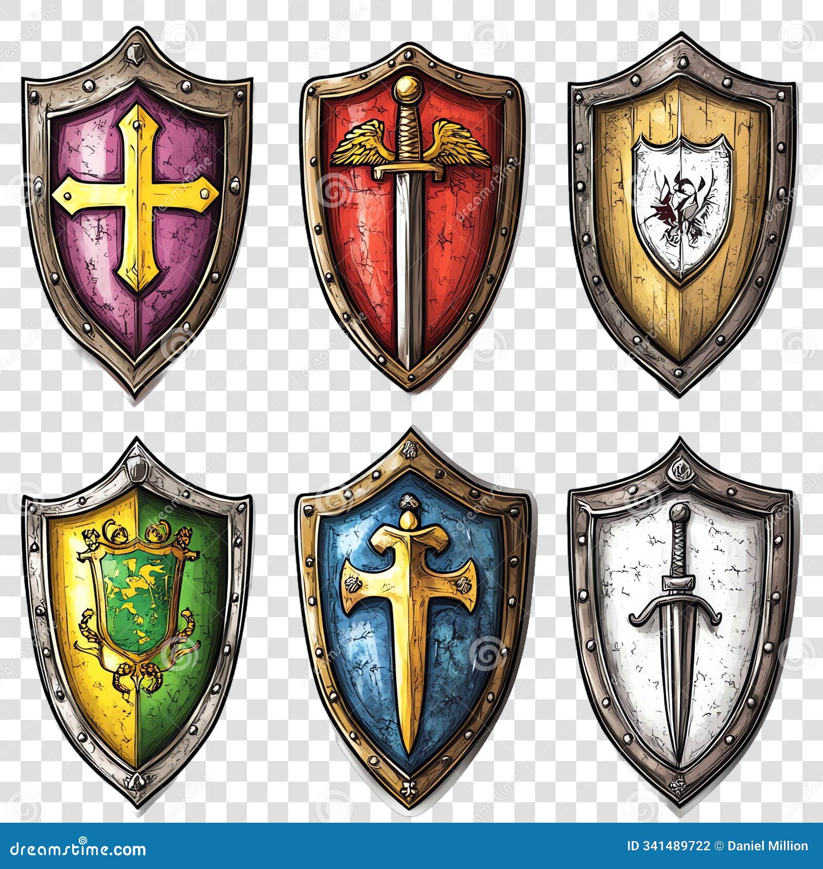Knight shields stock illustration. Illustration of safe - 341489722