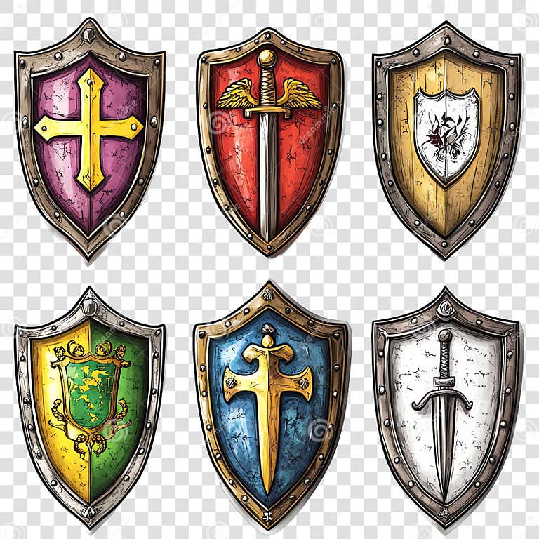 Knight shields stock illustration. Illustration of safe - 341489722