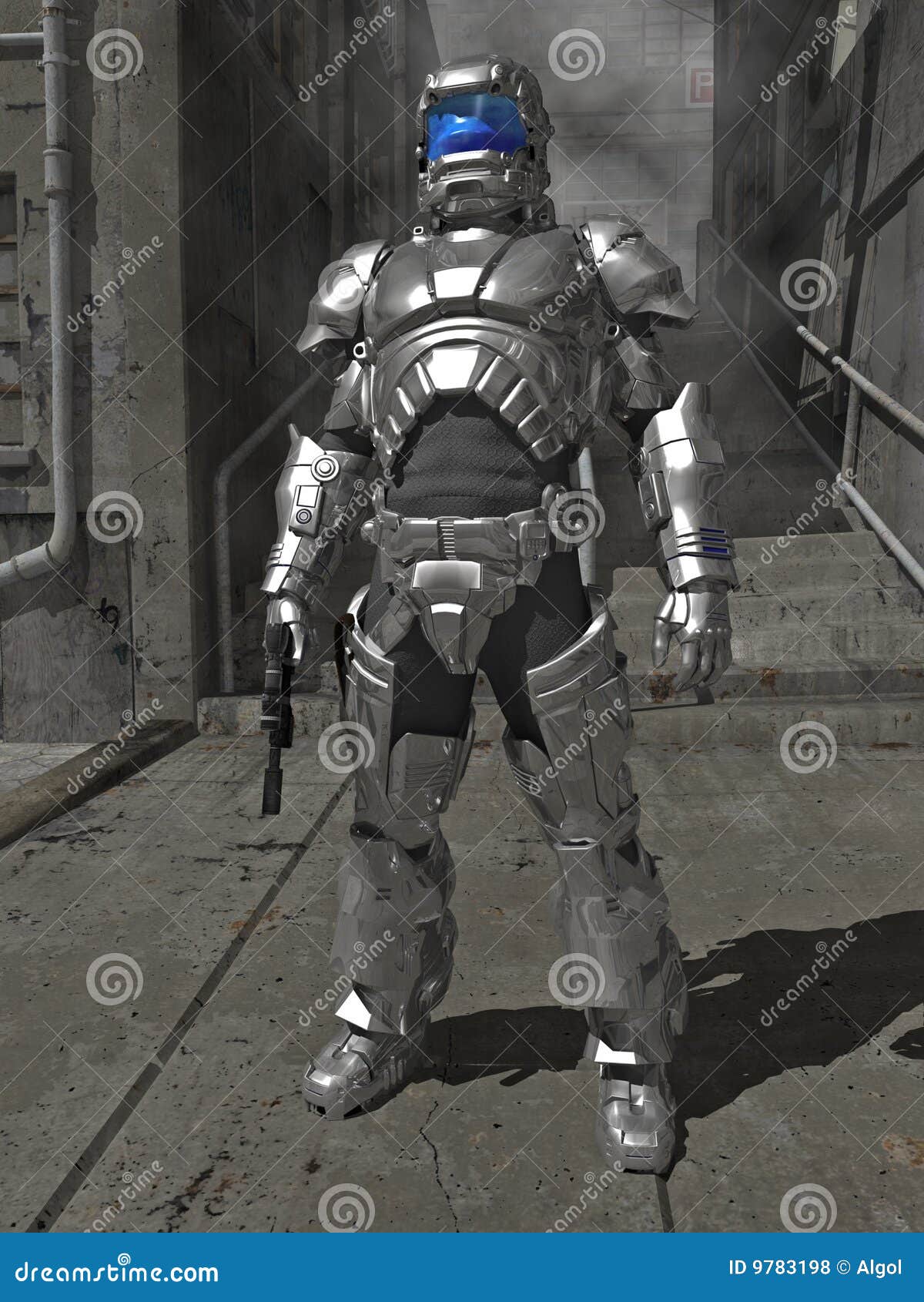 Knight in Shining Space Armour Stock Illustration - Illustration of ...