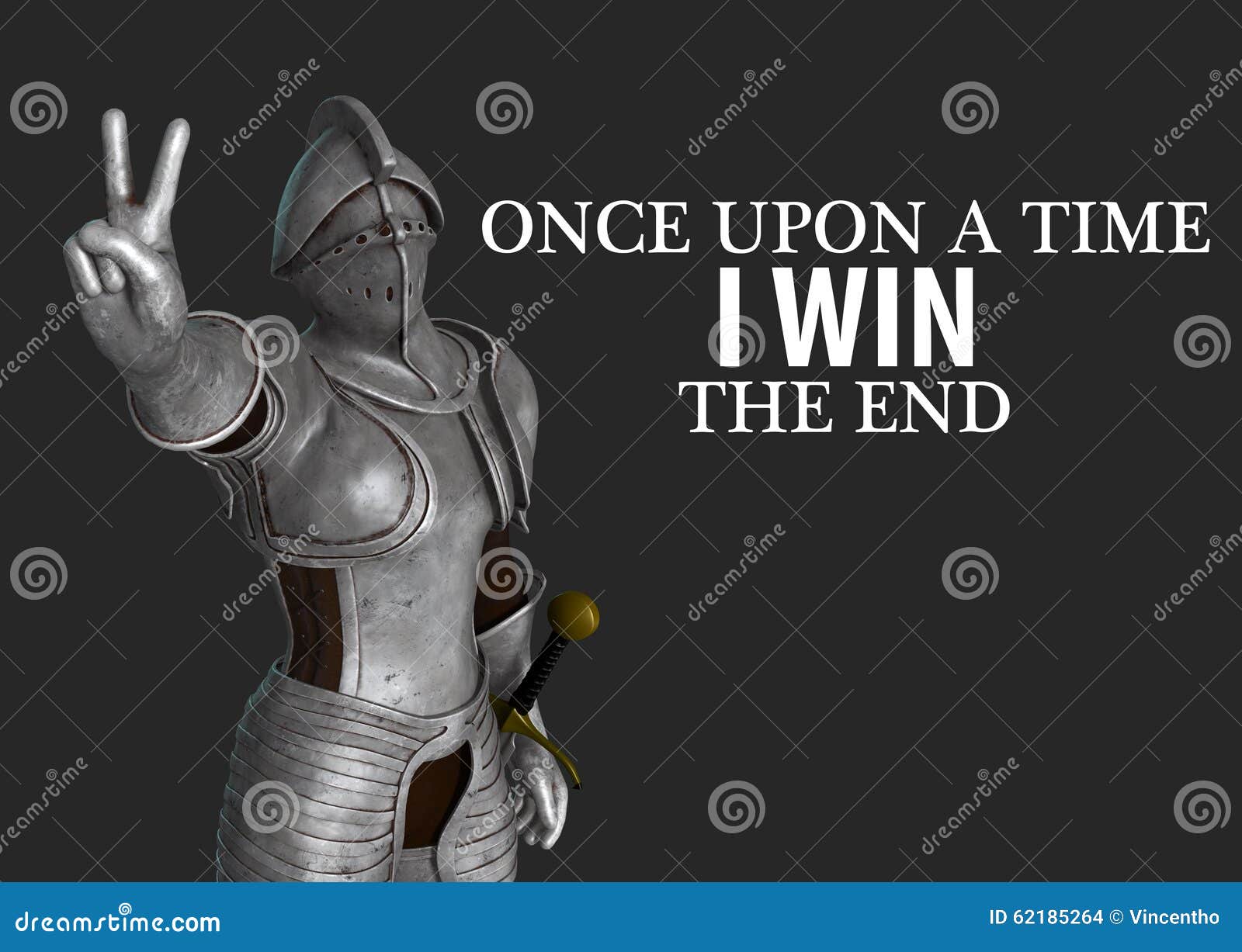 Knight Showing Victory Win Sign Illustration Stock Photo - Illustration ...