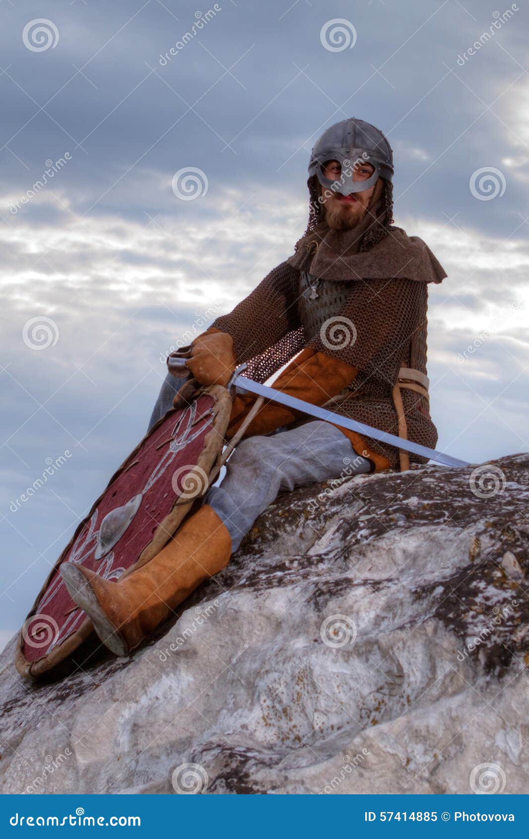 Knight sitting on a rock stock image. Image of heavy - 57414885