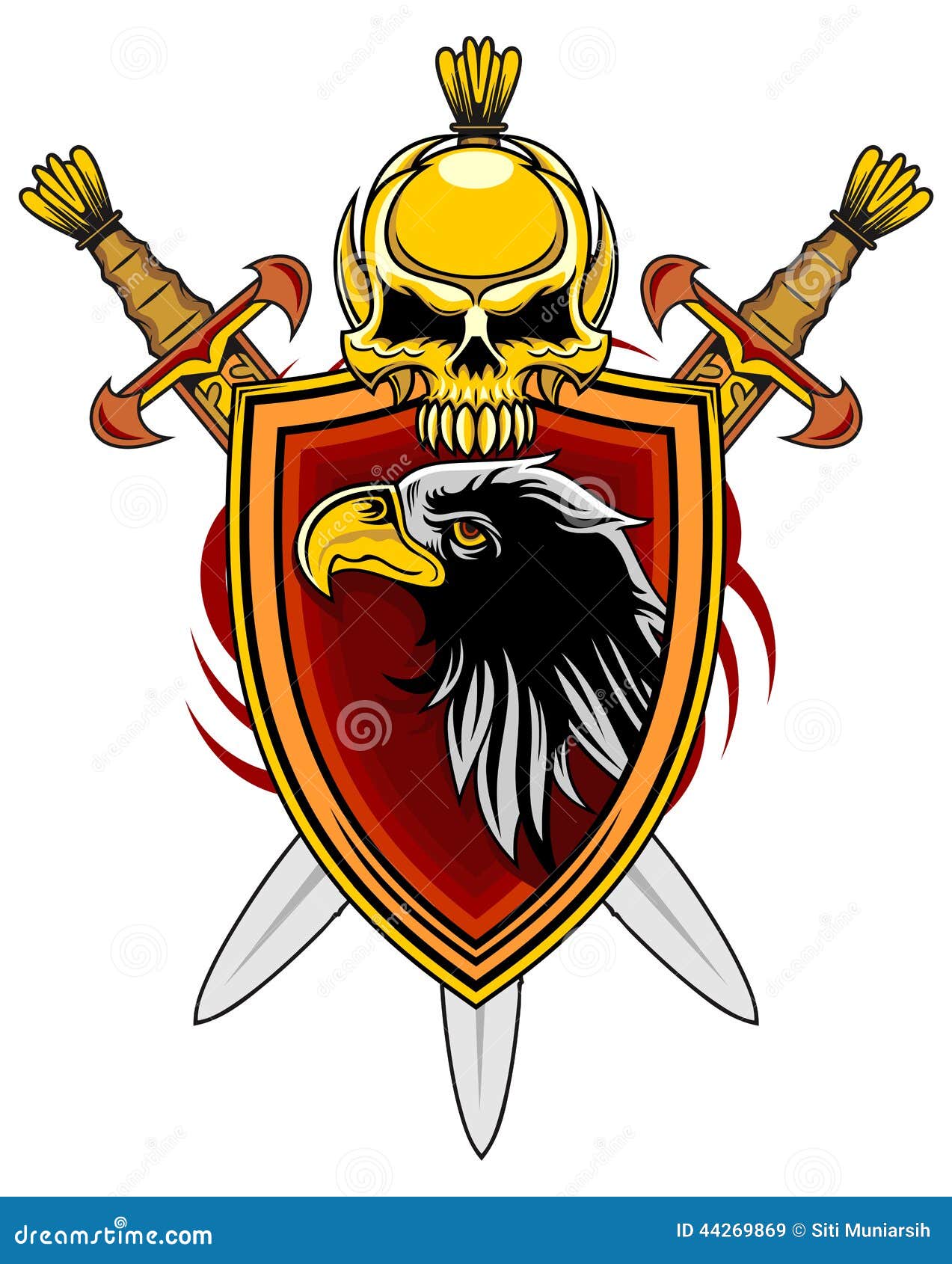 Knight skull stock vector. Illustration of knight, eagle - 44269869