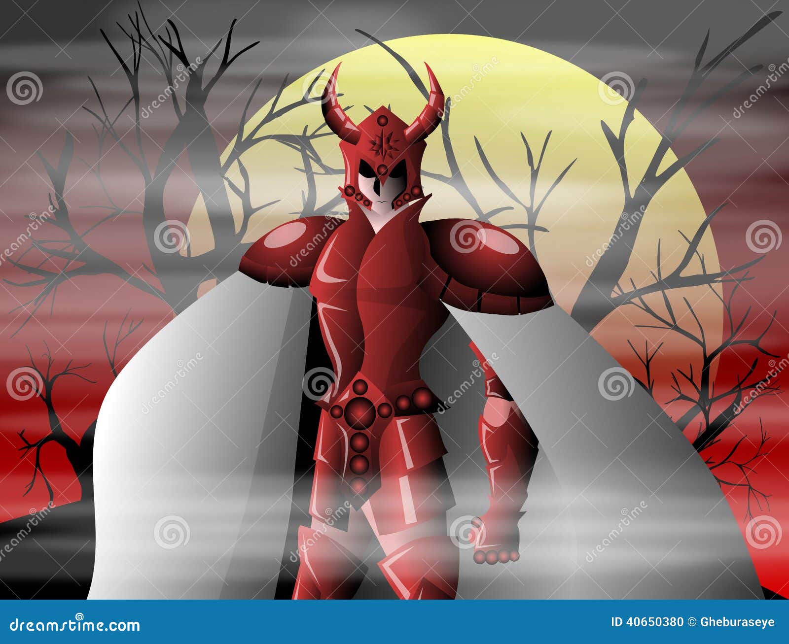 Knight with Cloth at Sunset Stock Illustration - Illustration of ...