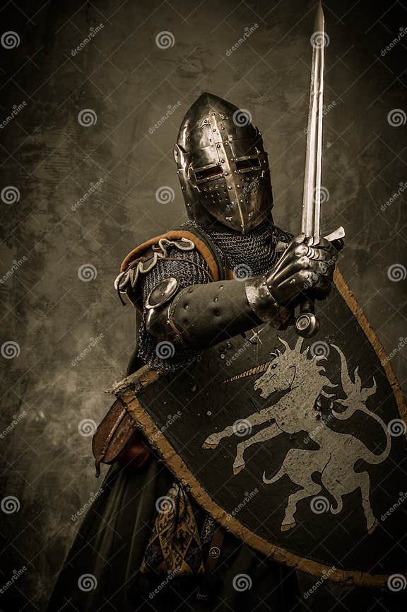 Knight with sword stock photo. Image of anger, attack - 29479820