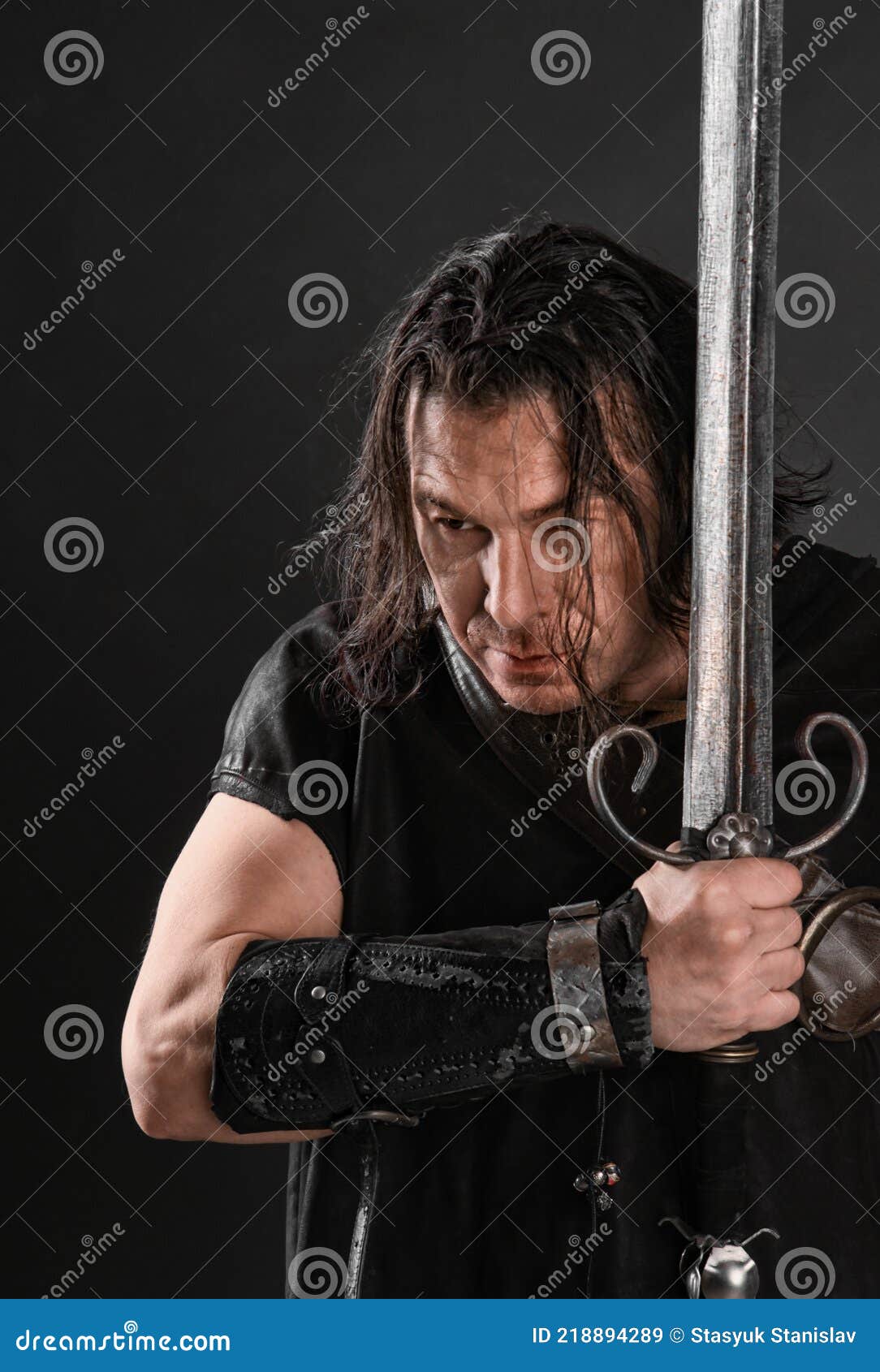 Knight with sword stock image. Image of battle, longsword - 218894289