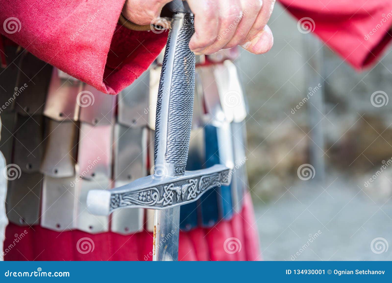 Knight with a sword stock image. Image of mature, armoring - 134930001