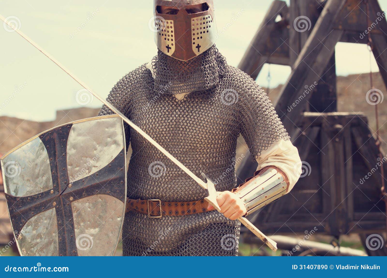 Knight with sword stock photo. Image of armor, festival - 31407890