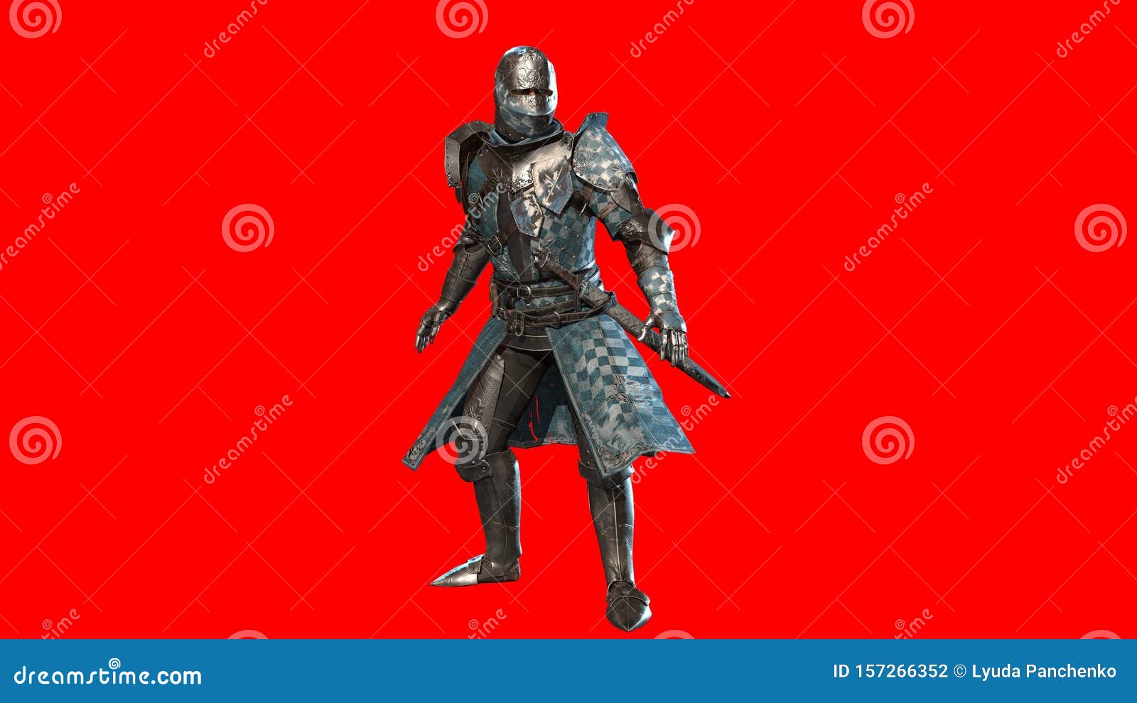 Knight Swordsman In Full Armour, 3D Render Stock Image | CartoonDealer ...