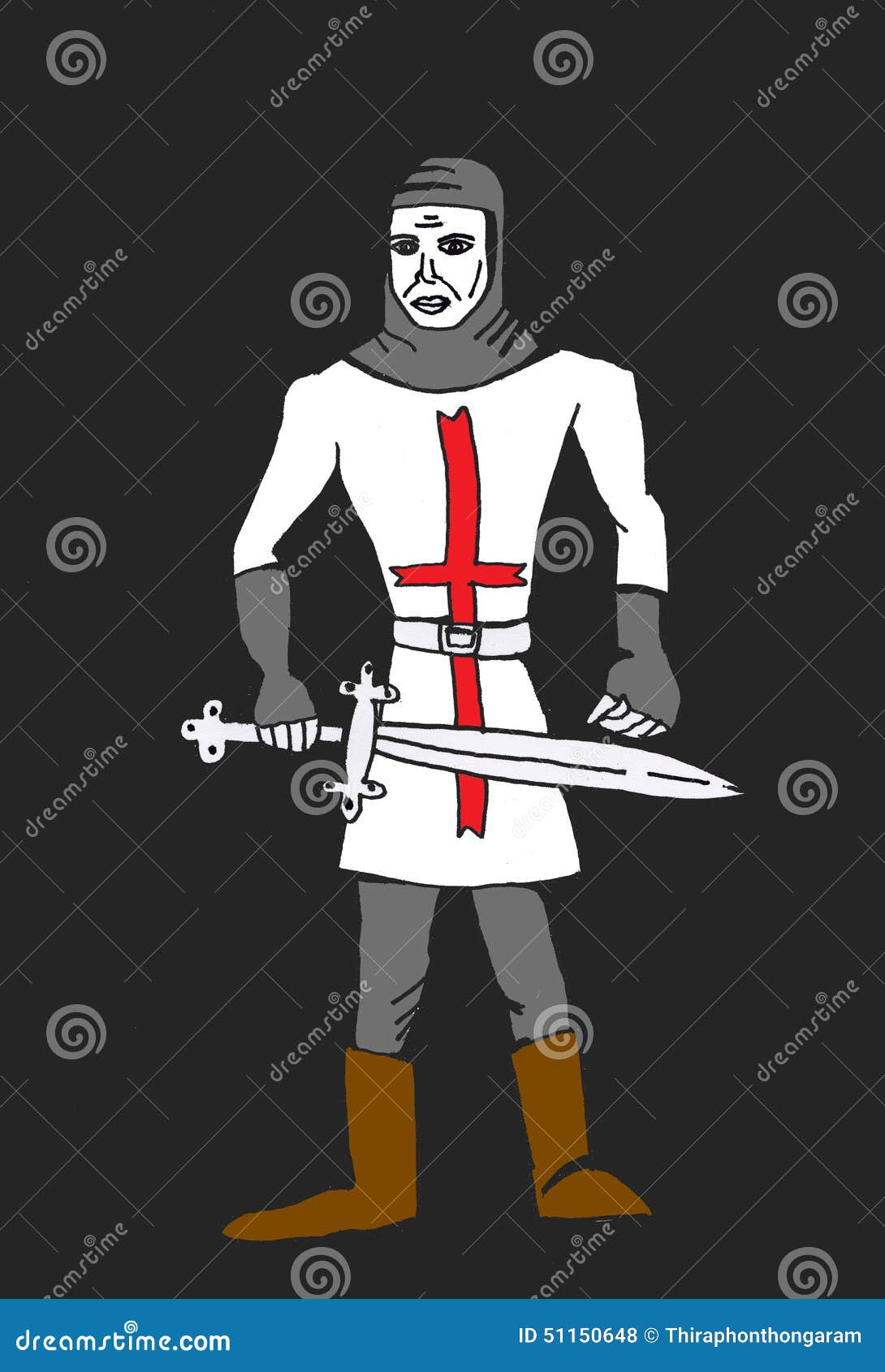 Knight Templar stock illustration. Illustration of sword - 51150648