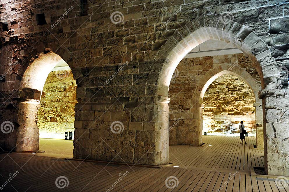The Knight Templar Castle in Akko Stock Photo - Image of cultural ...