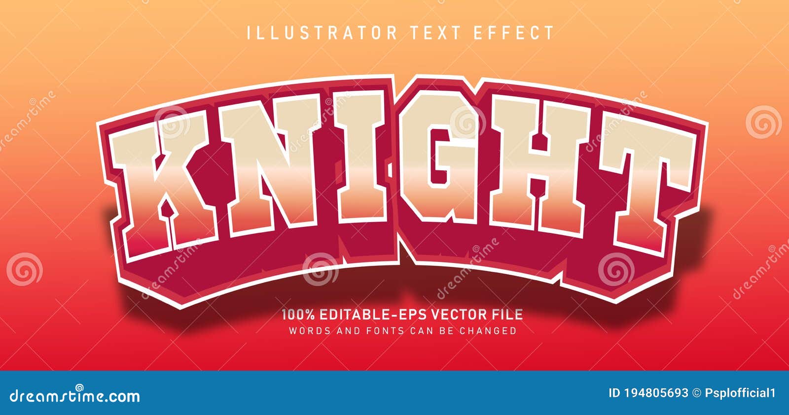 Knight Text Effect Design Vector Stock Vector - Illustration of effect ...