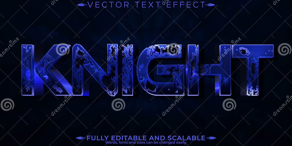 Knight Text Effect, Editable Army and Power Text Style Stock Vector ...