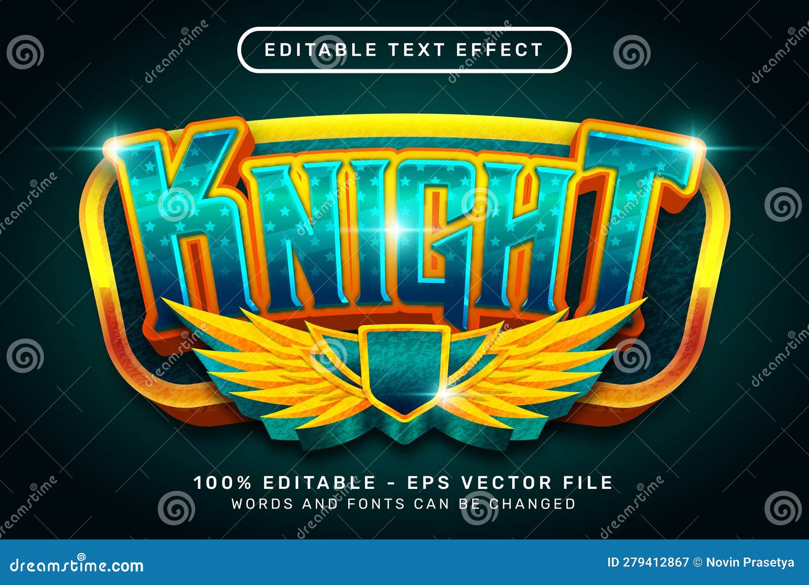 Knight Font Logo With A Medieval Knight In Cartoon Style ...