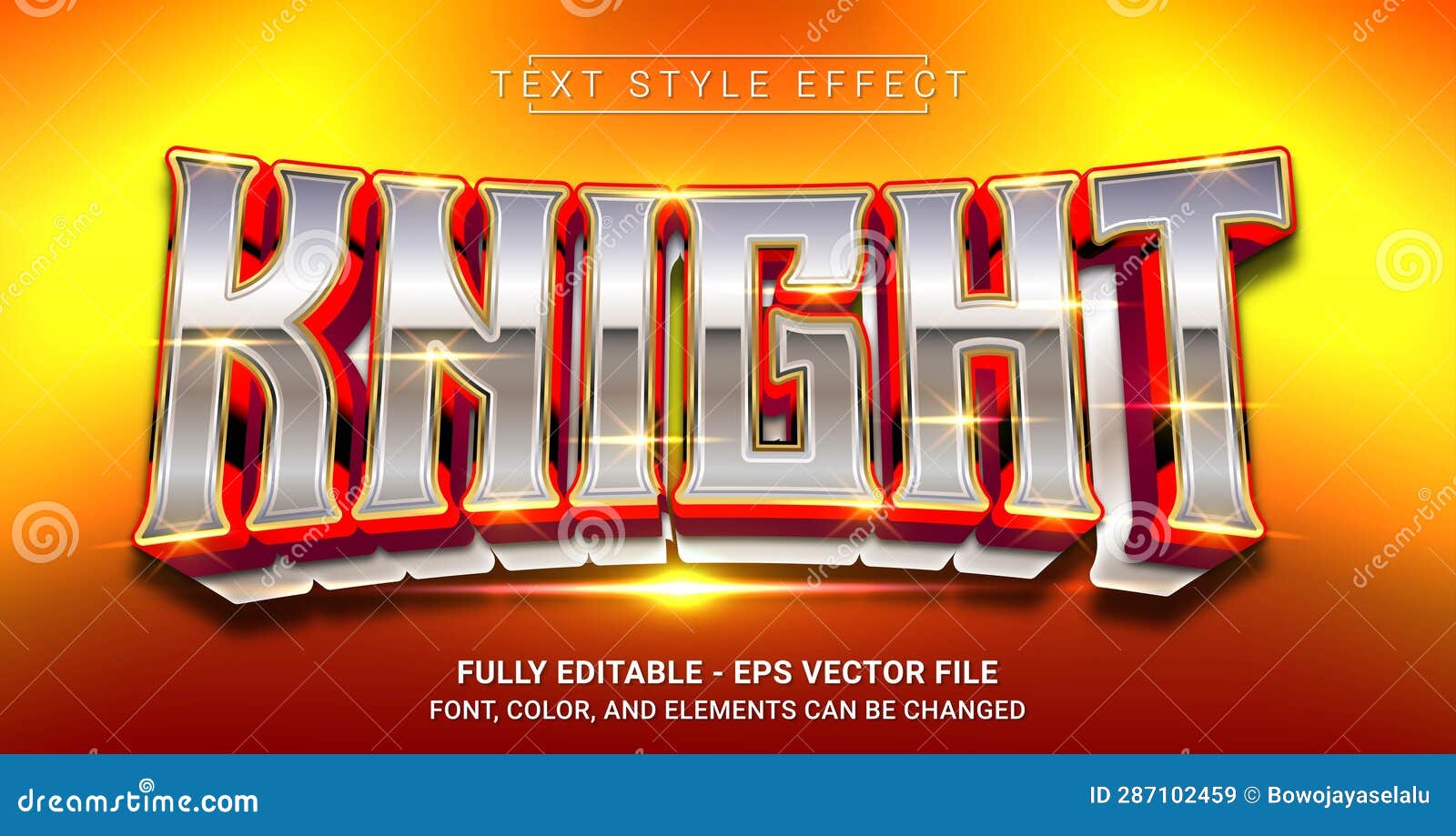 Knight Text Style Effect. Editable Graphic Text Template Stock Vector ...